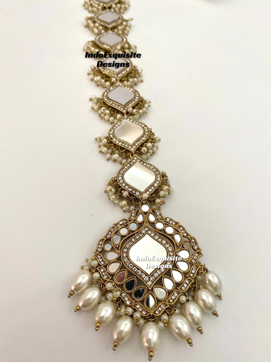 High Quality Antique Gold Mirror Choti/indian Bridal Choti/mirror Hair ...