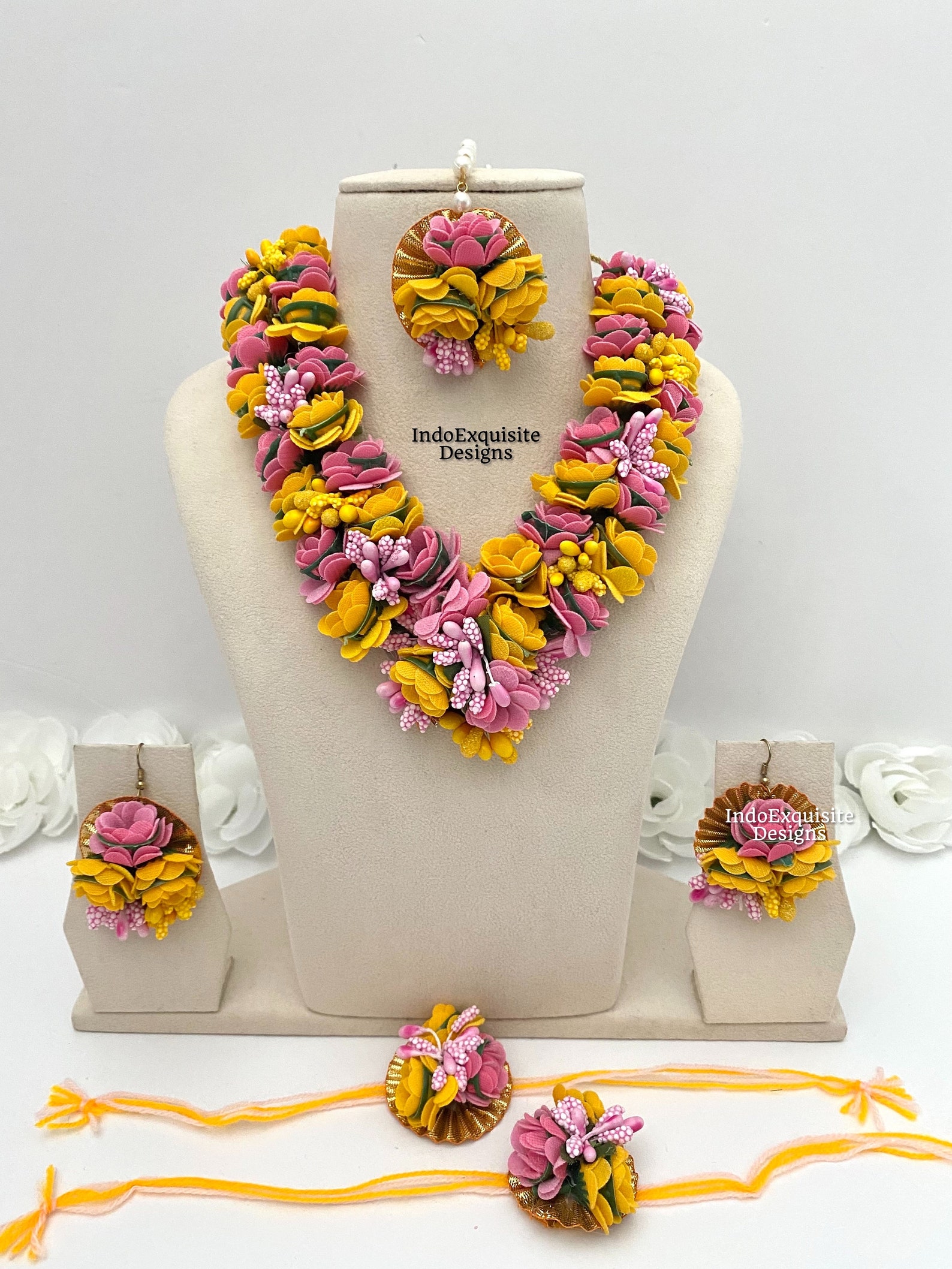 Gorgeous Handcrafted Artificial Flower/floral Jewelry/ Haldi Mehndi ...