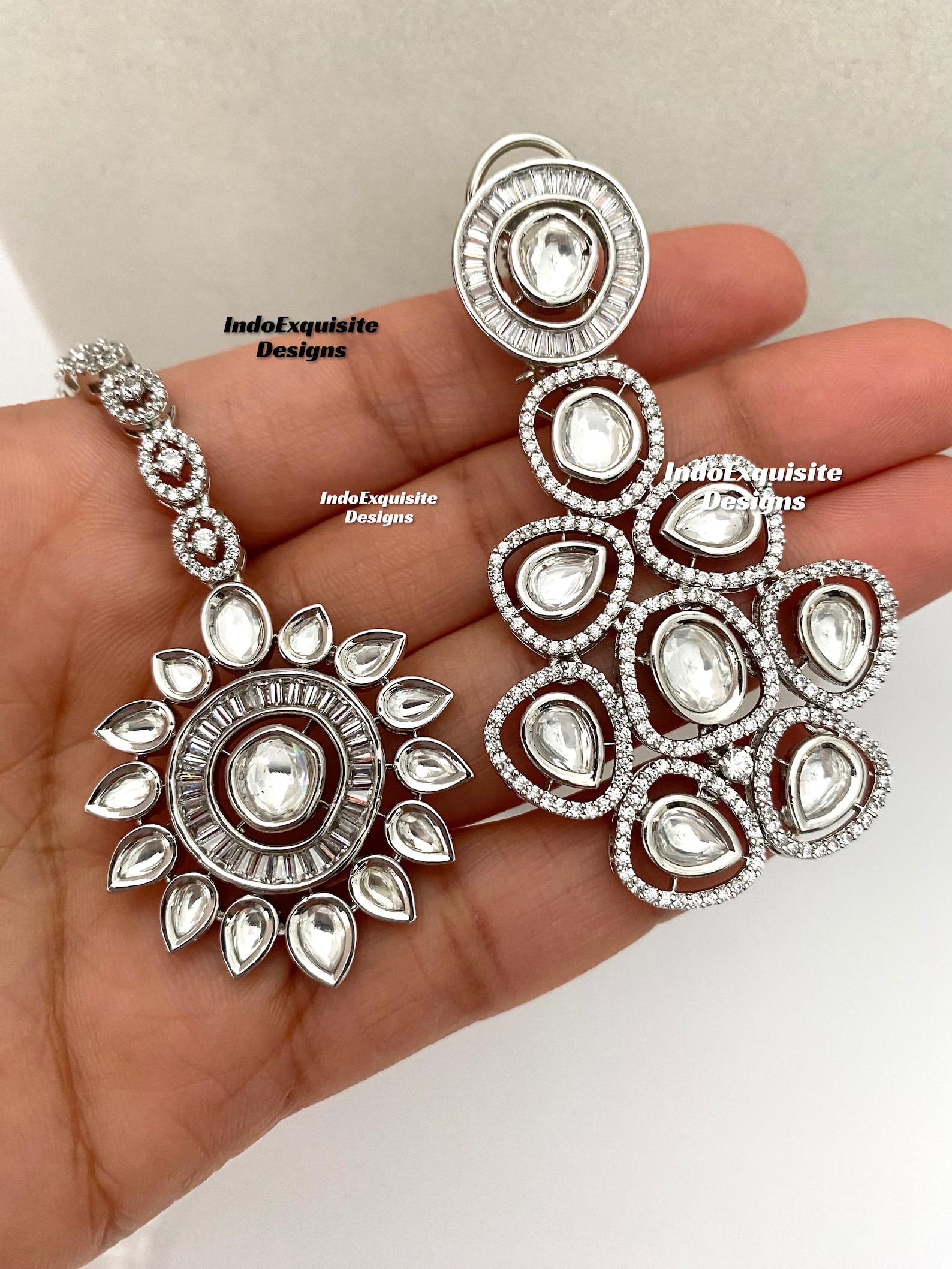 Premium Quality Tyani Inspired Kundan Necklace Set/ Uncut Real Polki ...