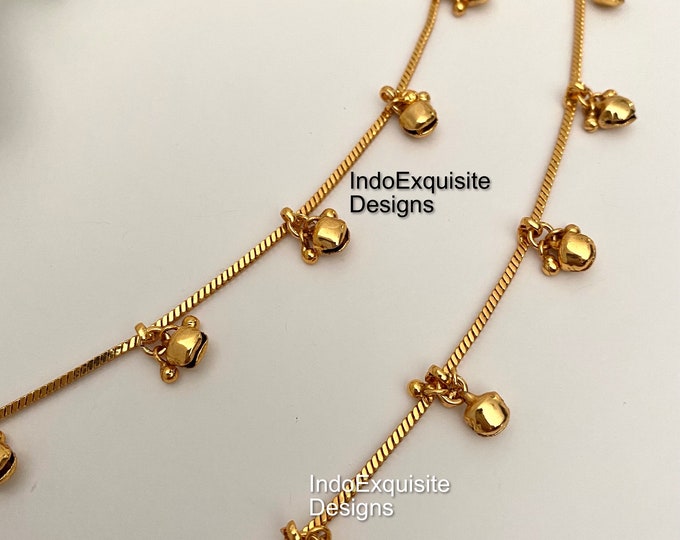 Gold Plated Anklets/payal/ Punjabi Jhanjra With Ghungroo/indian Bridal ...