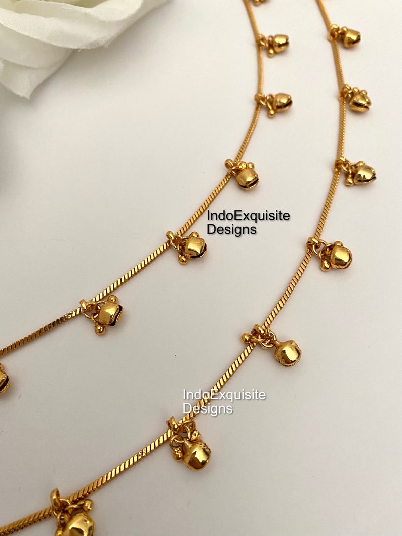 Gold Plated Anklets/payal/ Punjabi Jhanjra With Ghungroo/indian Bridal ...