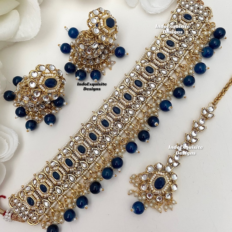 Indian Navy Necklace Set - Etsy