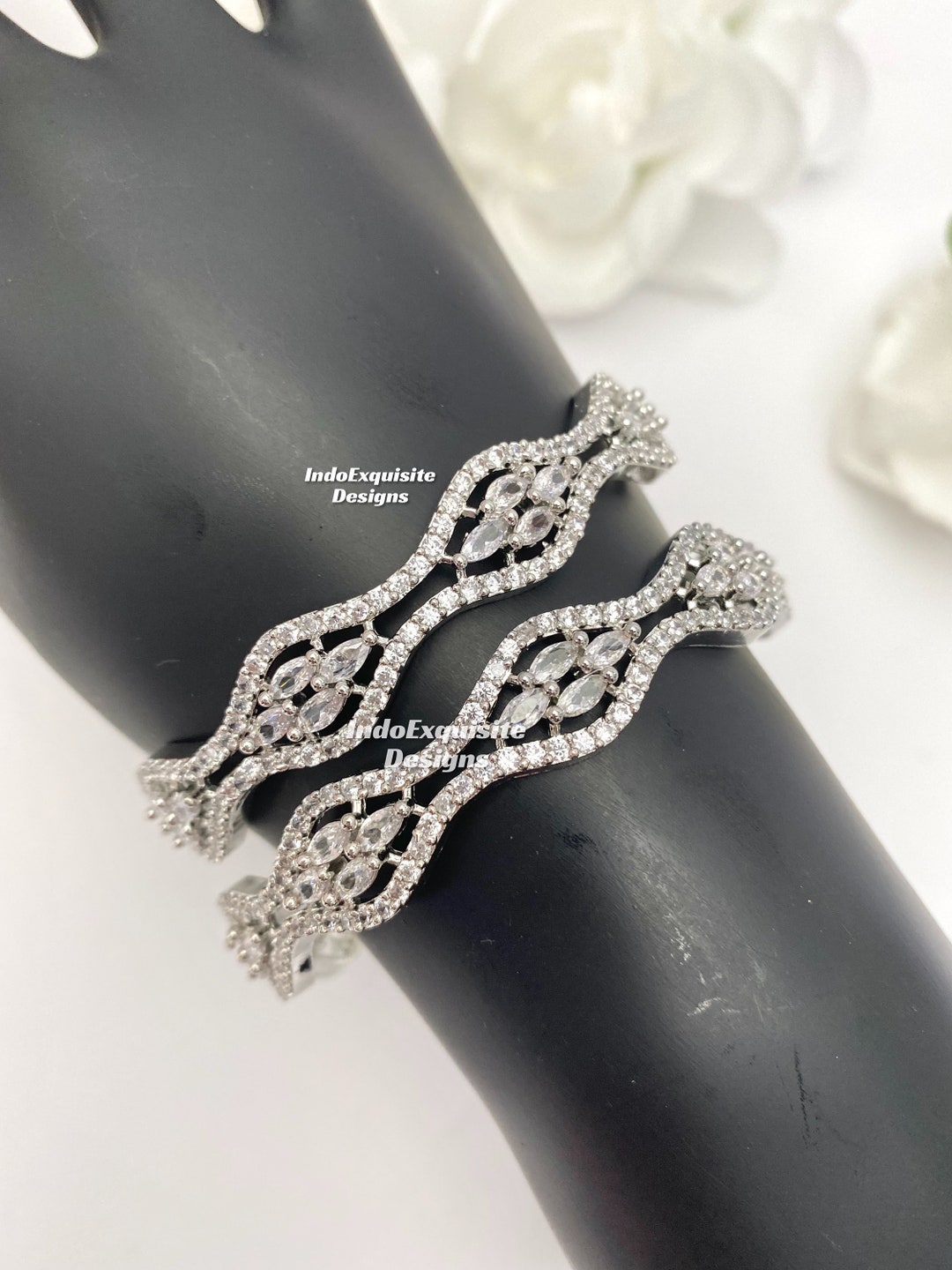 American Diamond Kade/ad Kangan/cz Kangan/indian Wedding Reception ...