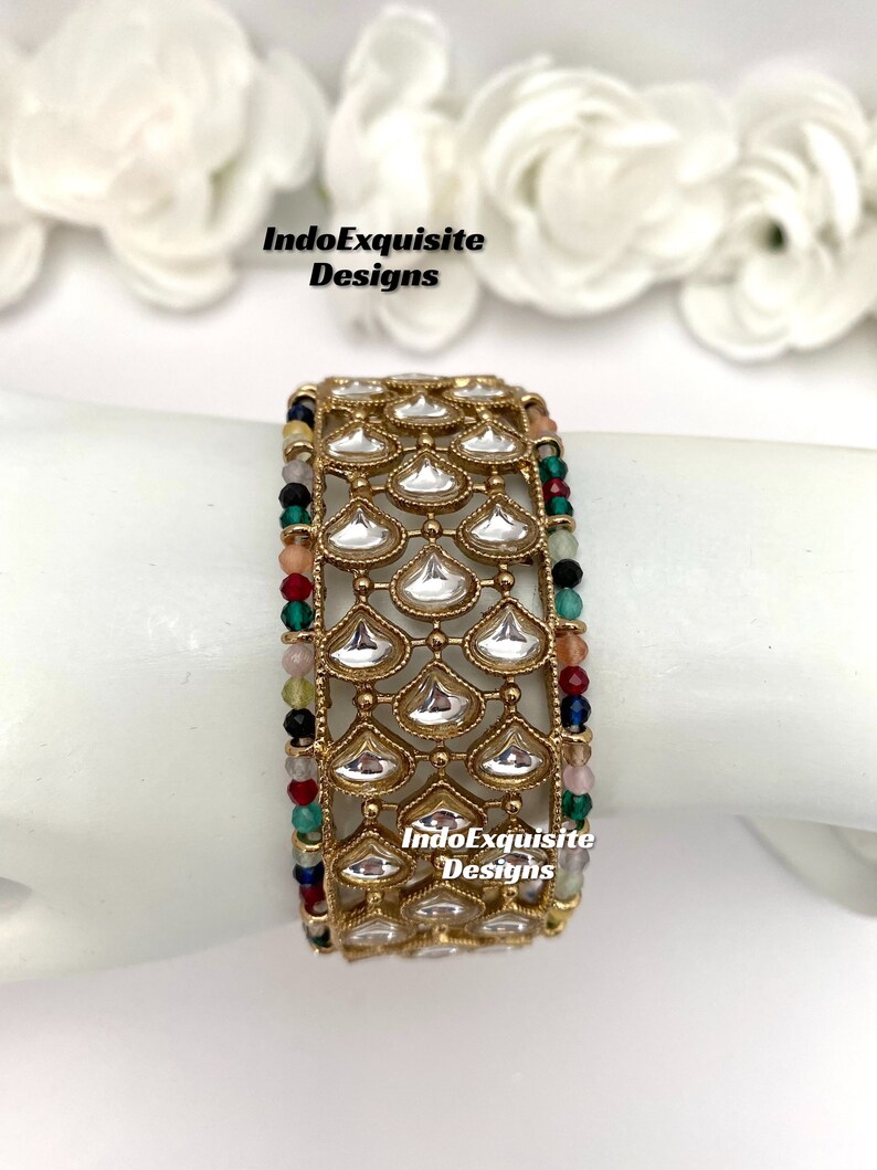 Bollywood Style Kundan Wide Kade/ Bracelet single Pc/multi - Etsy