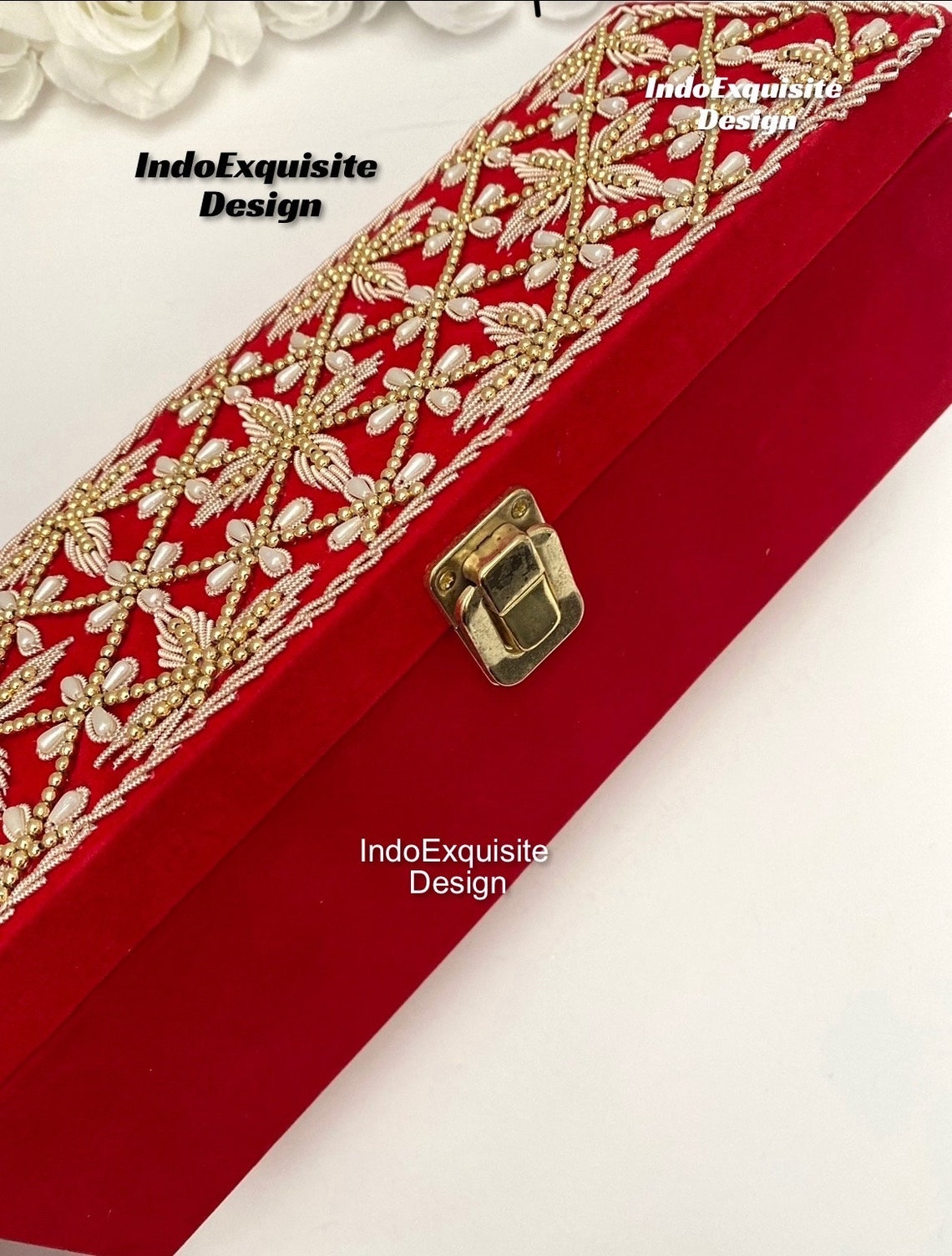 Indian Bridal Velvet Choora Box/ Red Wedding Chooda Box/bridal - Etsy