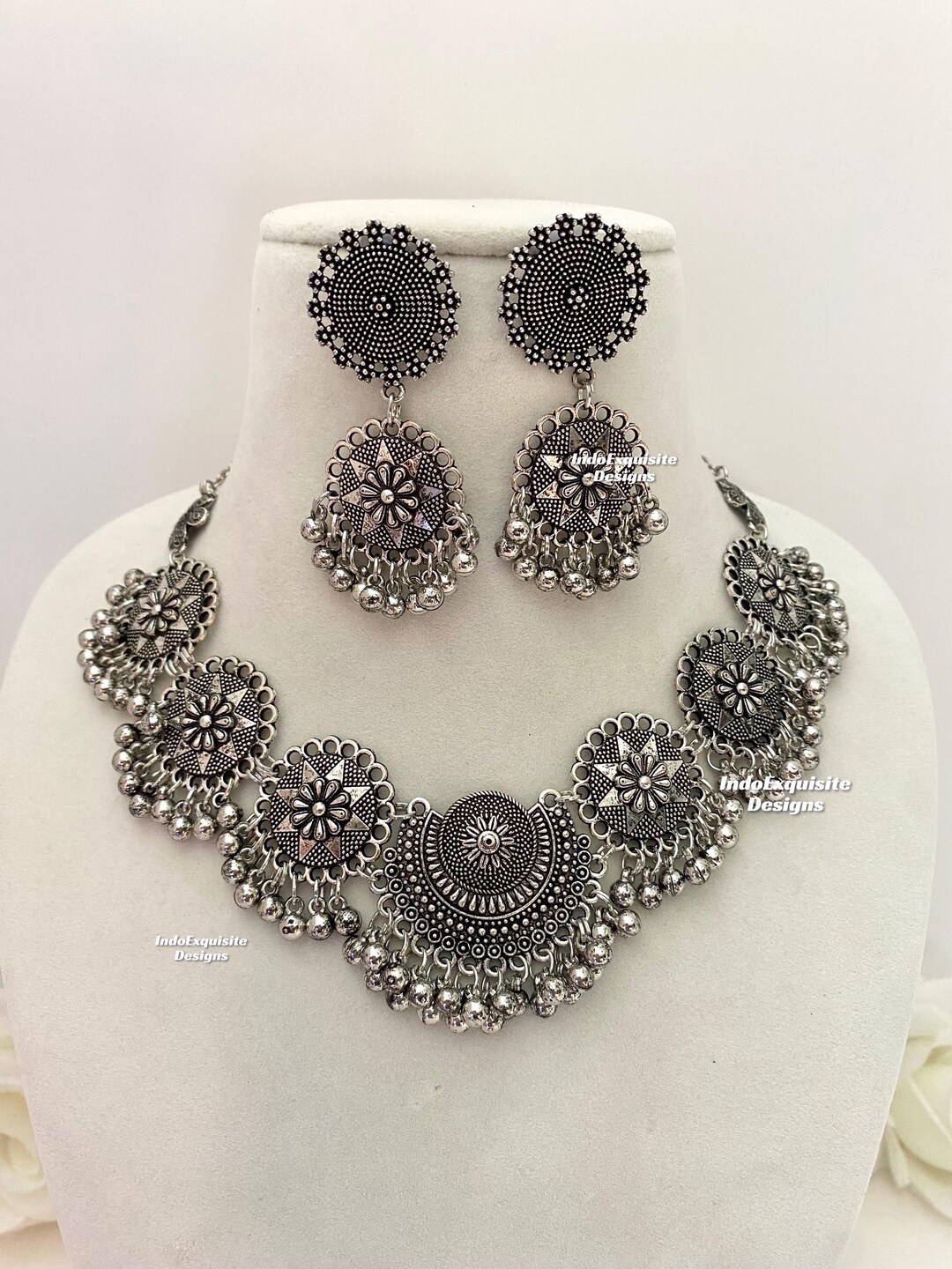 Gorgeous Oxidized Necklace Set/indian Jewelry/oxidized Necklace Set ...