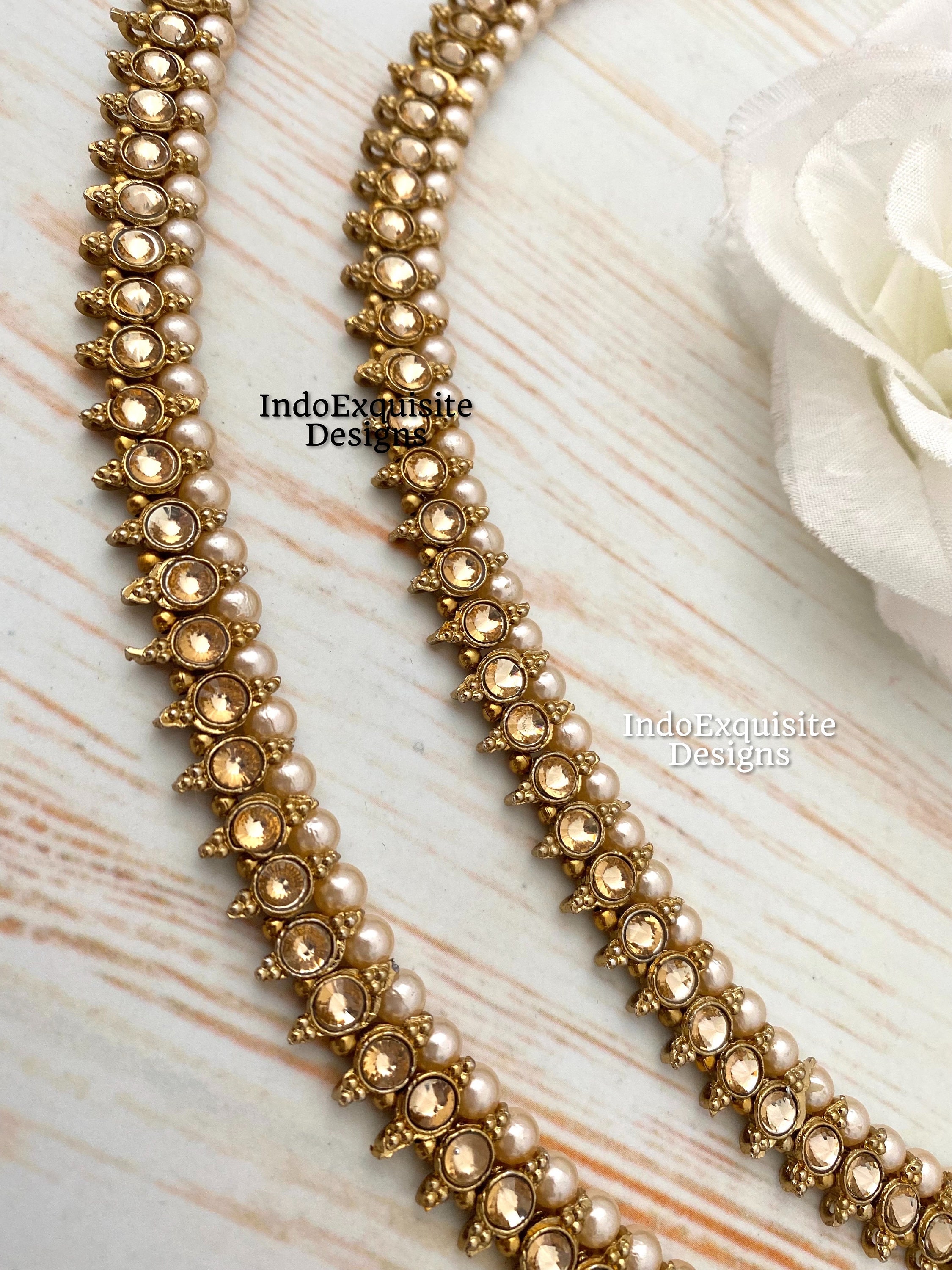 Antique Indian Anklets/payal/ Punjabi Jhanjra With Pearls Indian Bridal ...