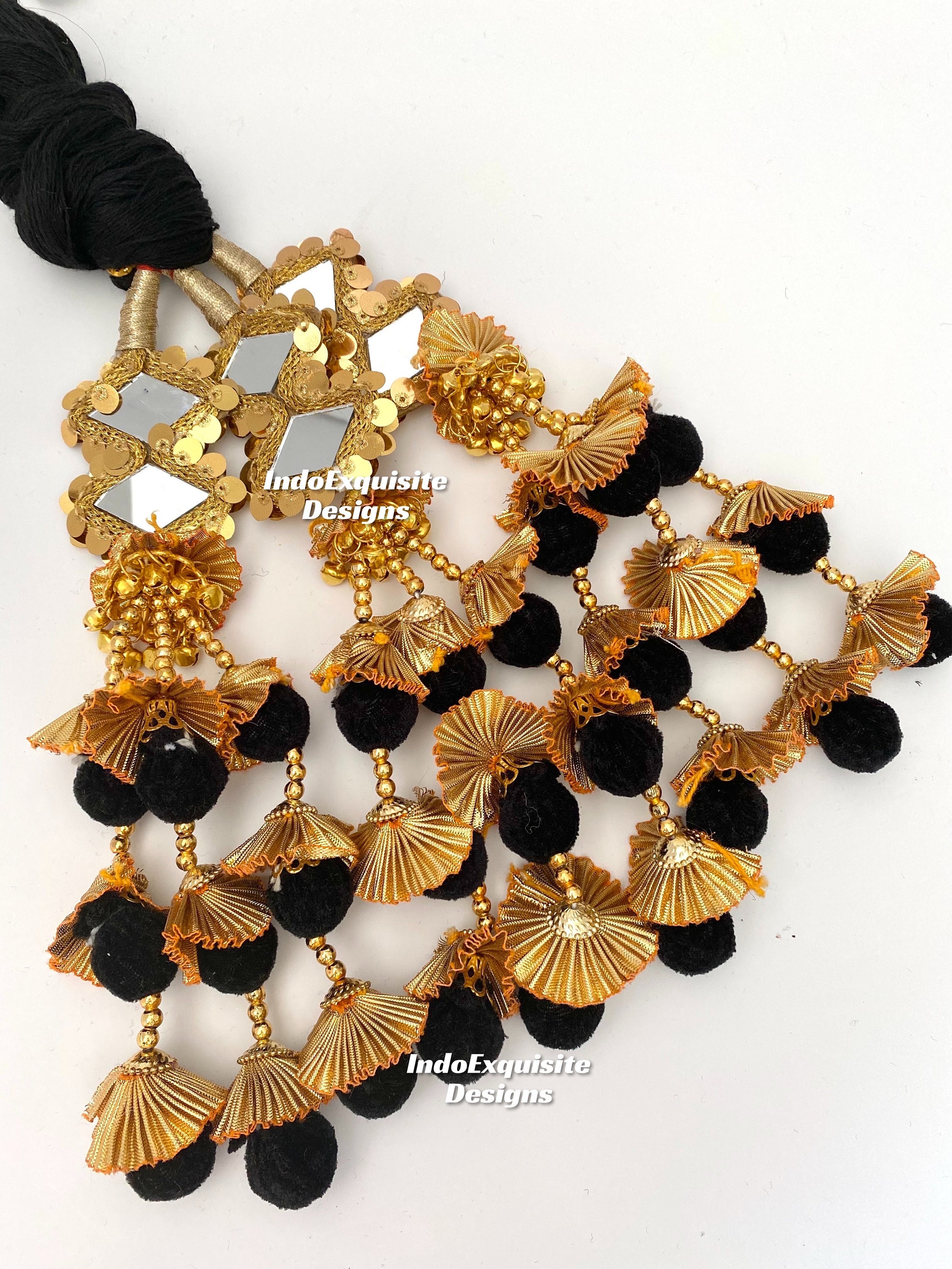 Indian/punjabi Mirror Ghungroo Paranda/jaago Parandi /traditional Braid ...