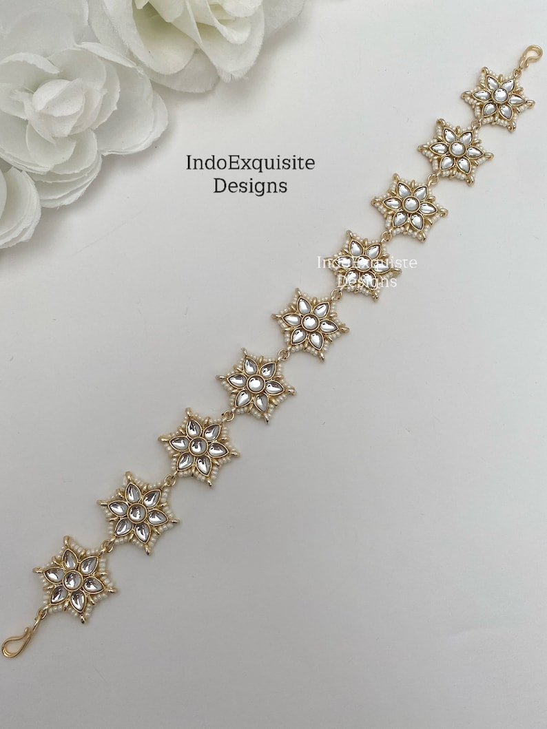 Kundan Head Band/sheesh Phool/indian Bridal Matha Patti/ Sheesh Patti ...