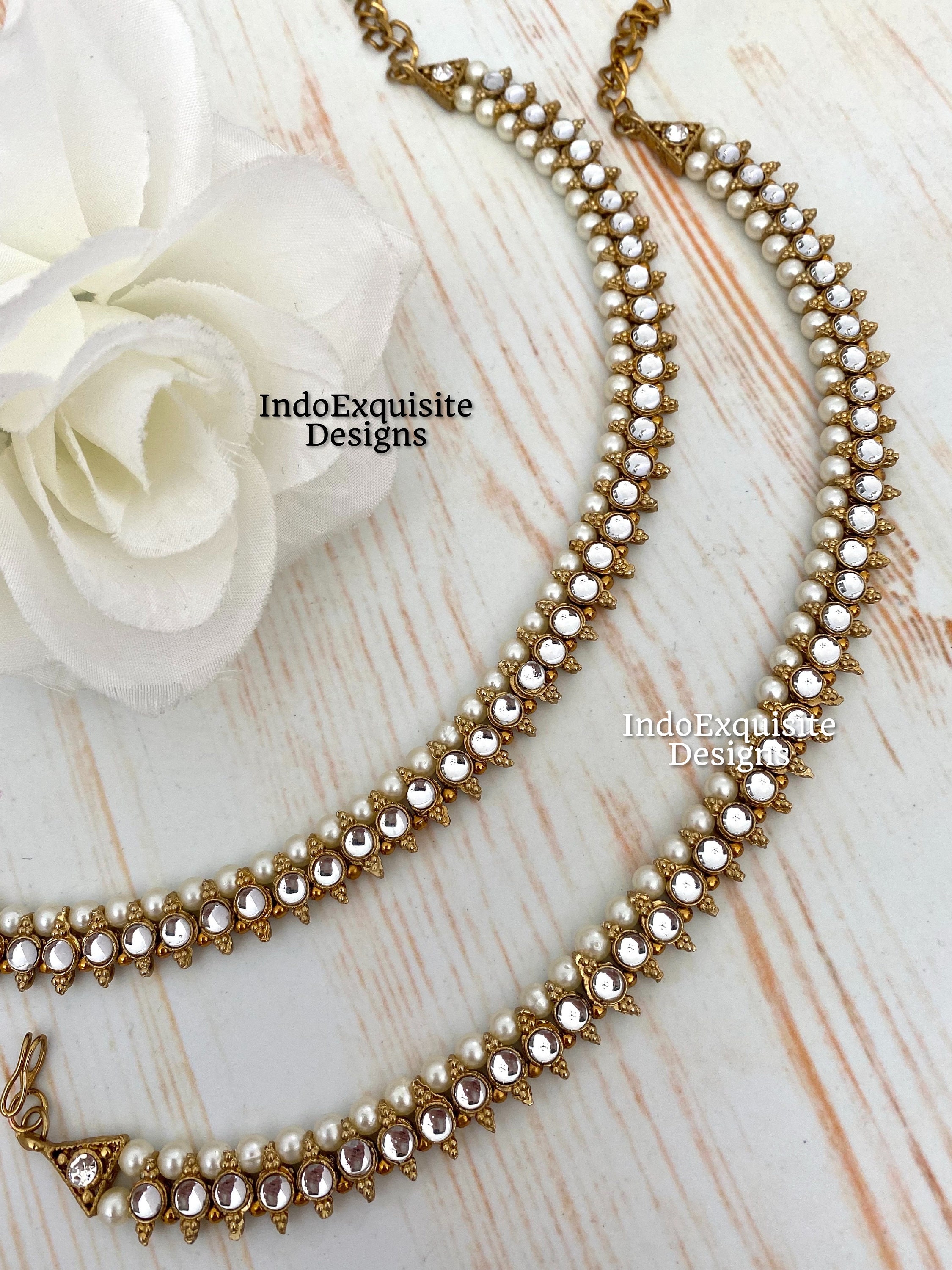 Antique Indian Anklets/payal/ Punjabi Jhanjra With Pearls Indian Bridal ...