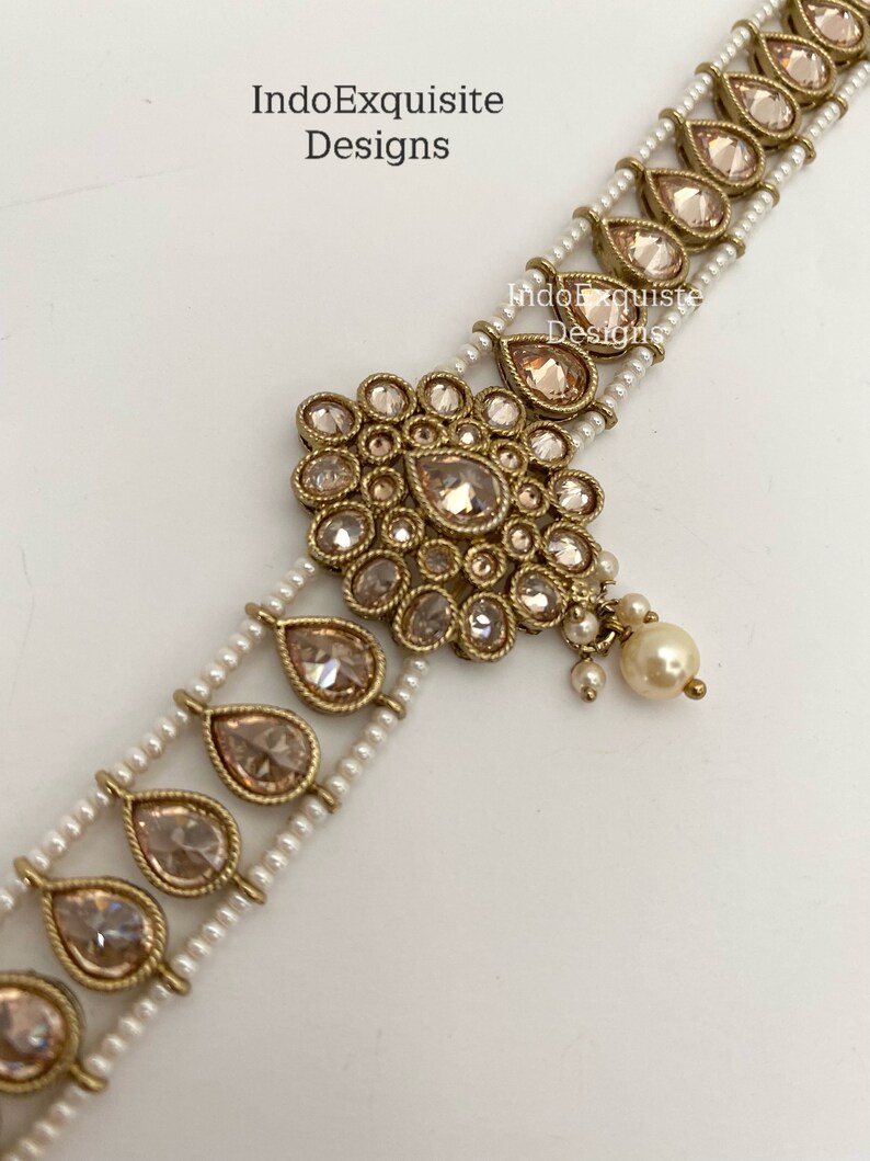 Antique Gold Polki Sheesh Phool/head Band/matha Patti/ Sheesh Patti ...