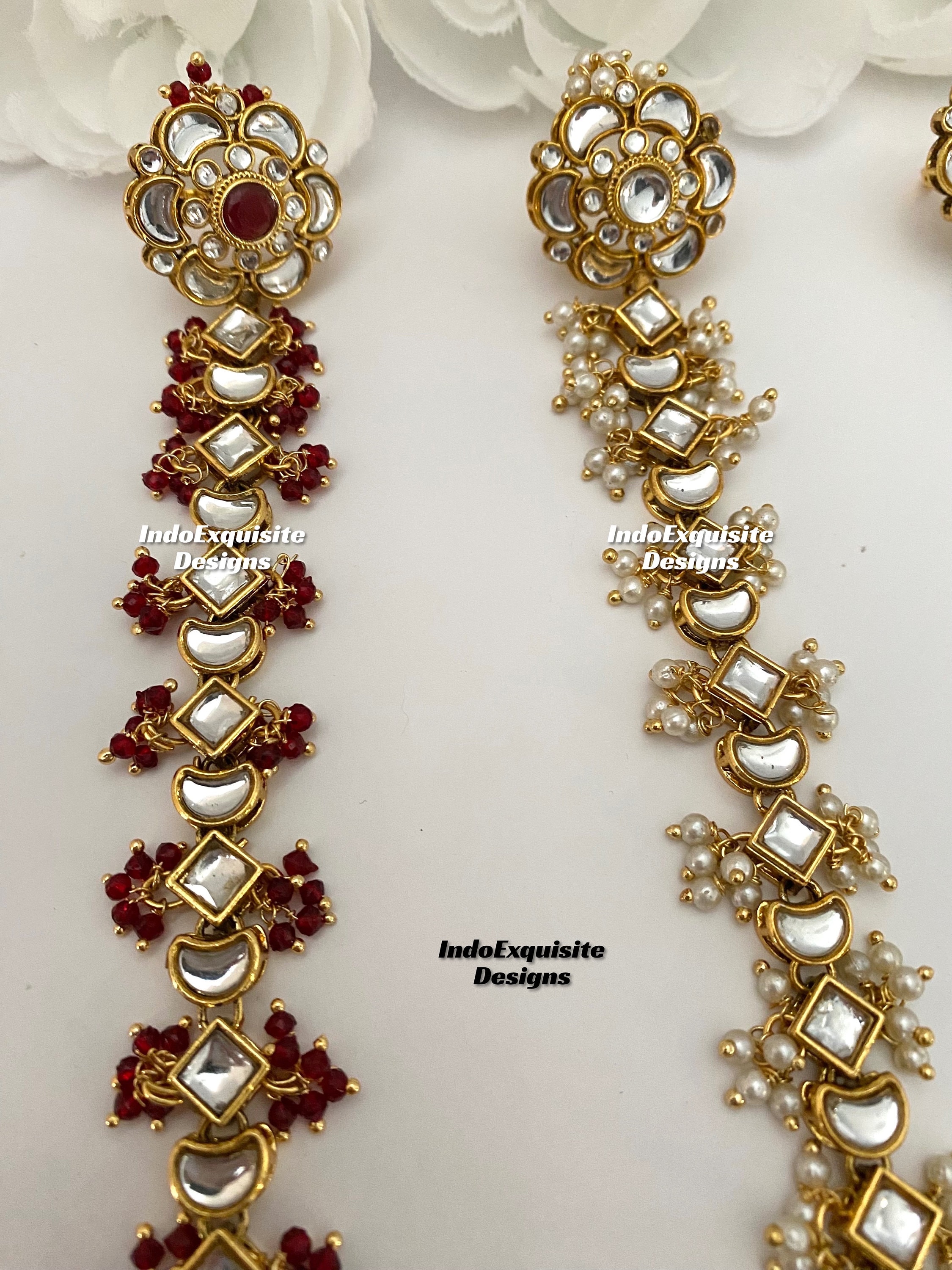 Elegant Kundan Hand Piece/hath Panja/ring Attached With Bracelet ...