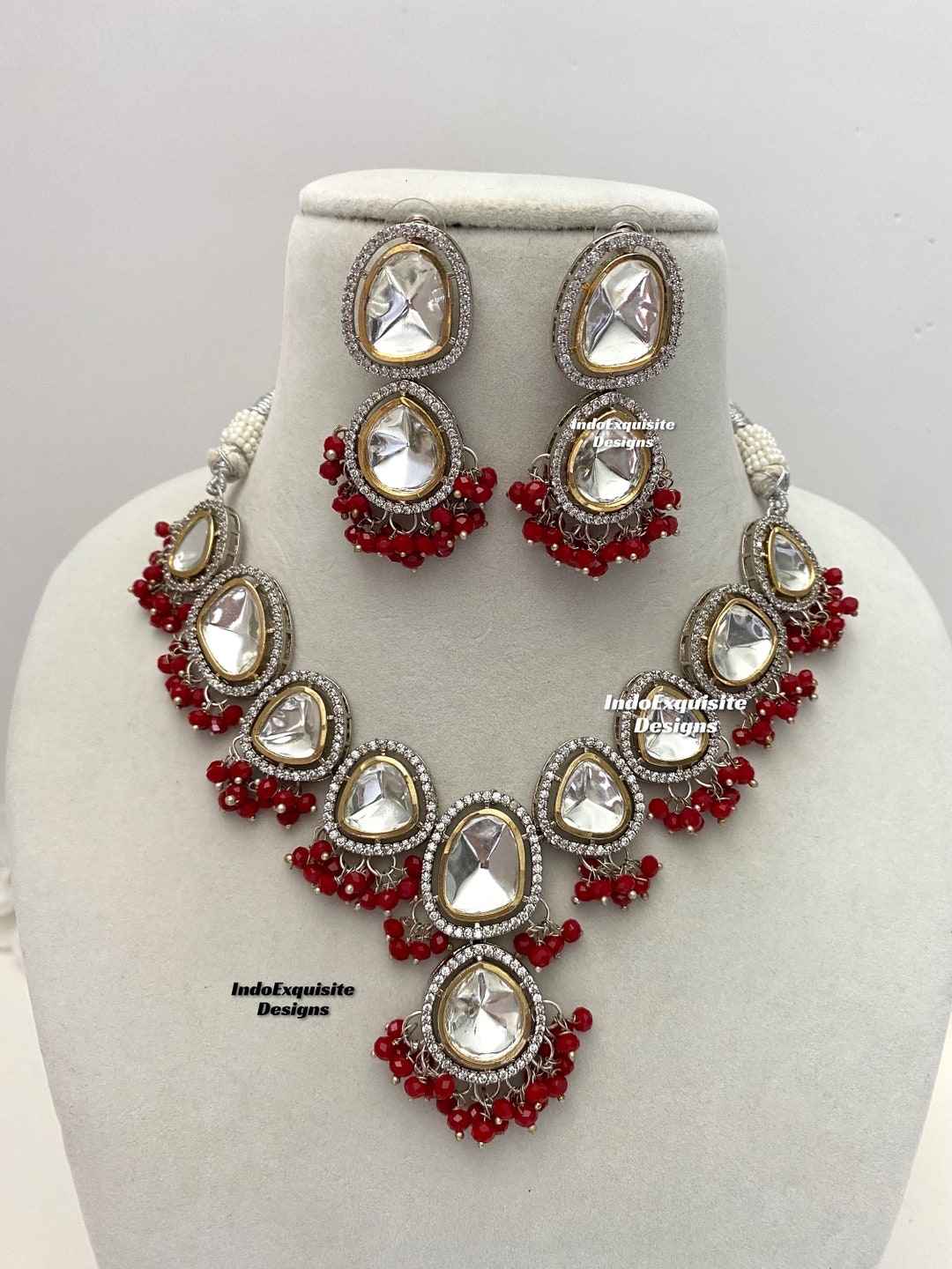 Premium Quality Tyani Inspired Uncut Kundan Polki Necklace Set/ Real ...
