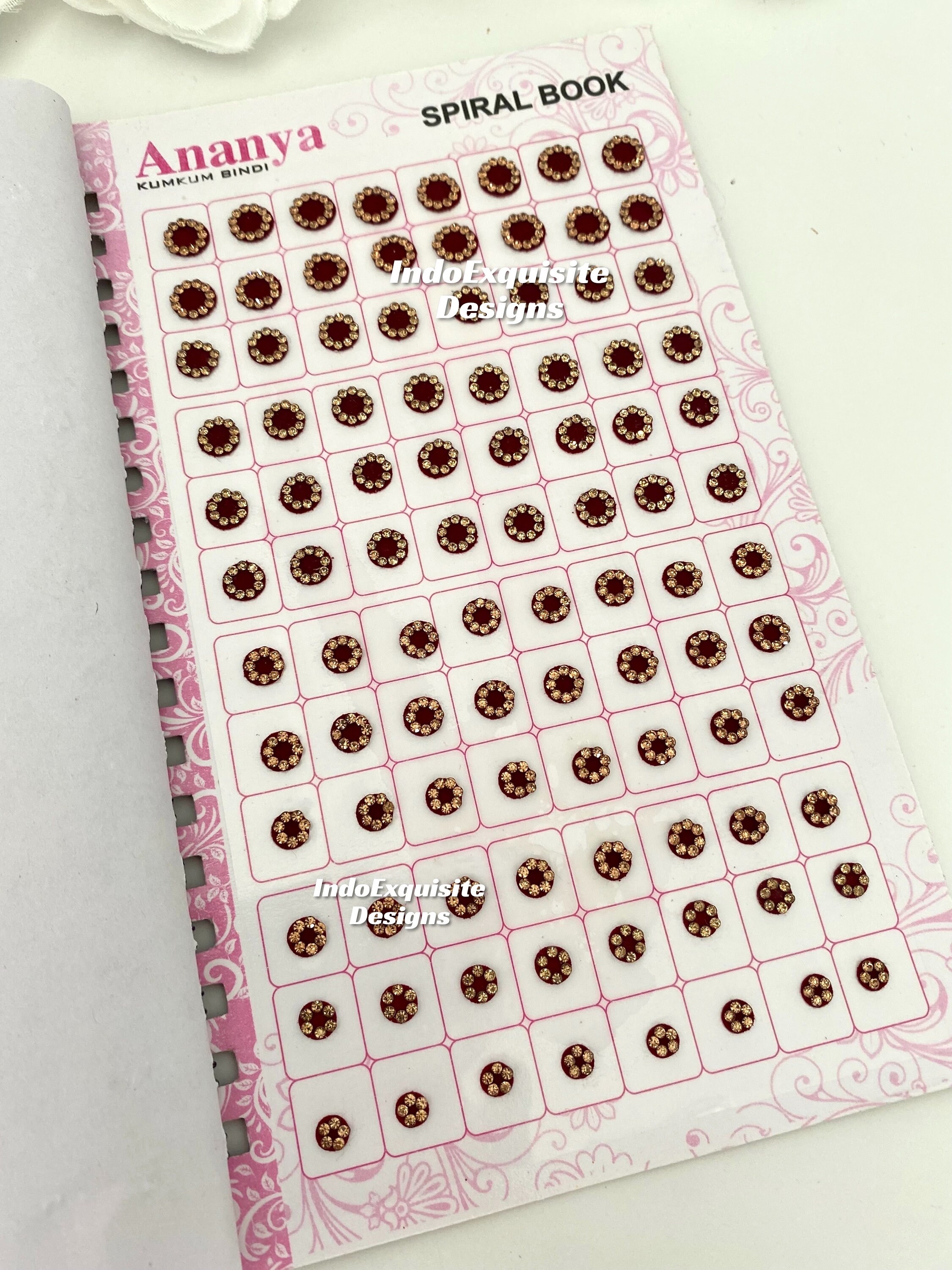 Velvet Pastel Bindi Book Includes Assorted Colors and Sizes 960 Bindis ...