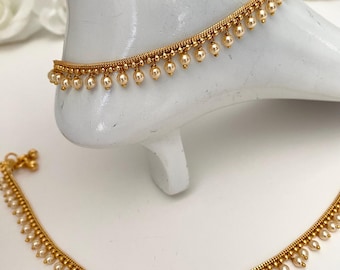 Gold Plated Anklets/payal/ Punjabi Jhanjra With Ghungroo/indian Bridal ...