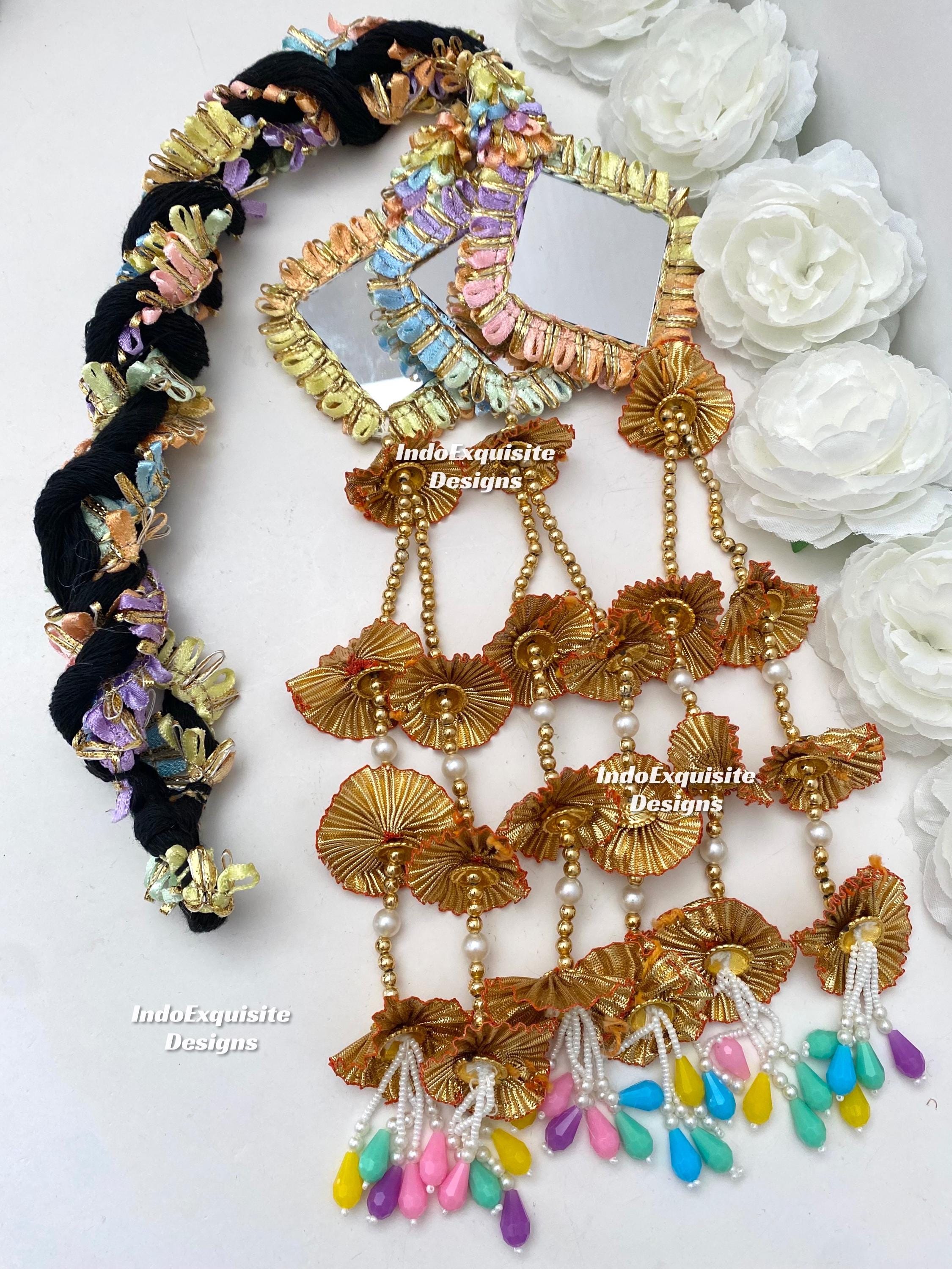 Indian/punjabi Viral Multi Color Paranda With Lace/jaago Parandi ...
