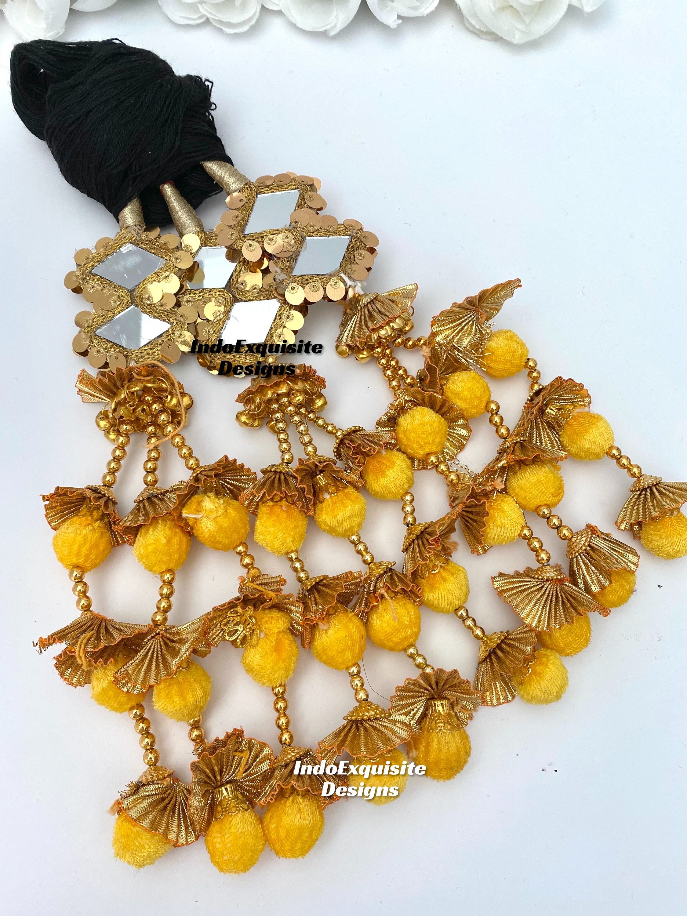 Indian/punjabi Mirror Ghungroo Paranda/jaago Parandi /traditional Braid ...