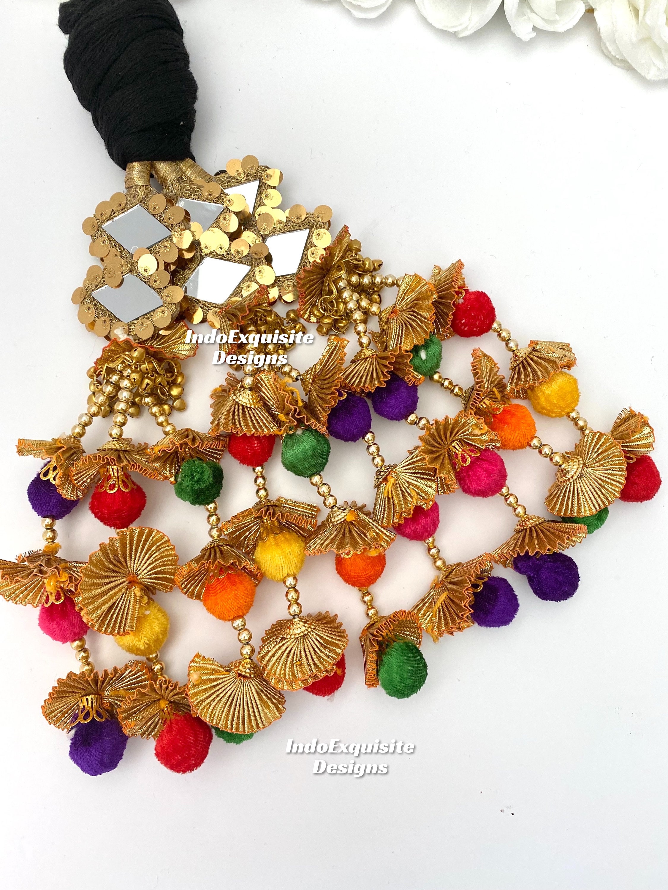 Indian/punjabi Mirror Ghungroo Paranda/jaago Parandi/punjabi Hair ...