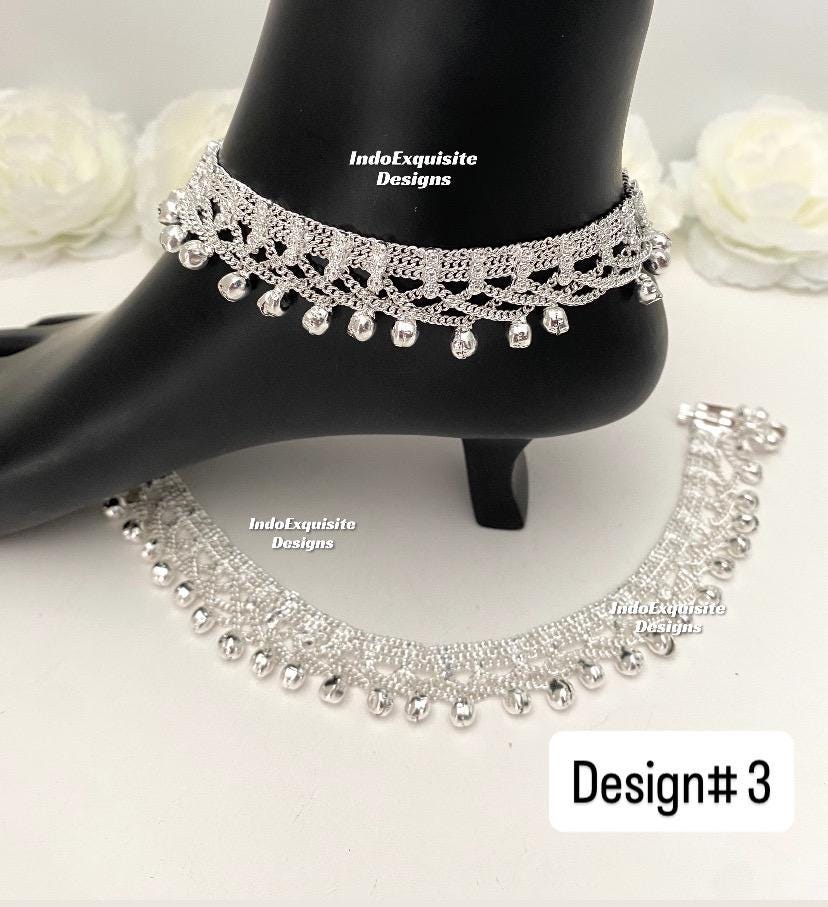 Silver Plated Anklets Come in a Pair/payal/ Indian Payal /jhanjra ...