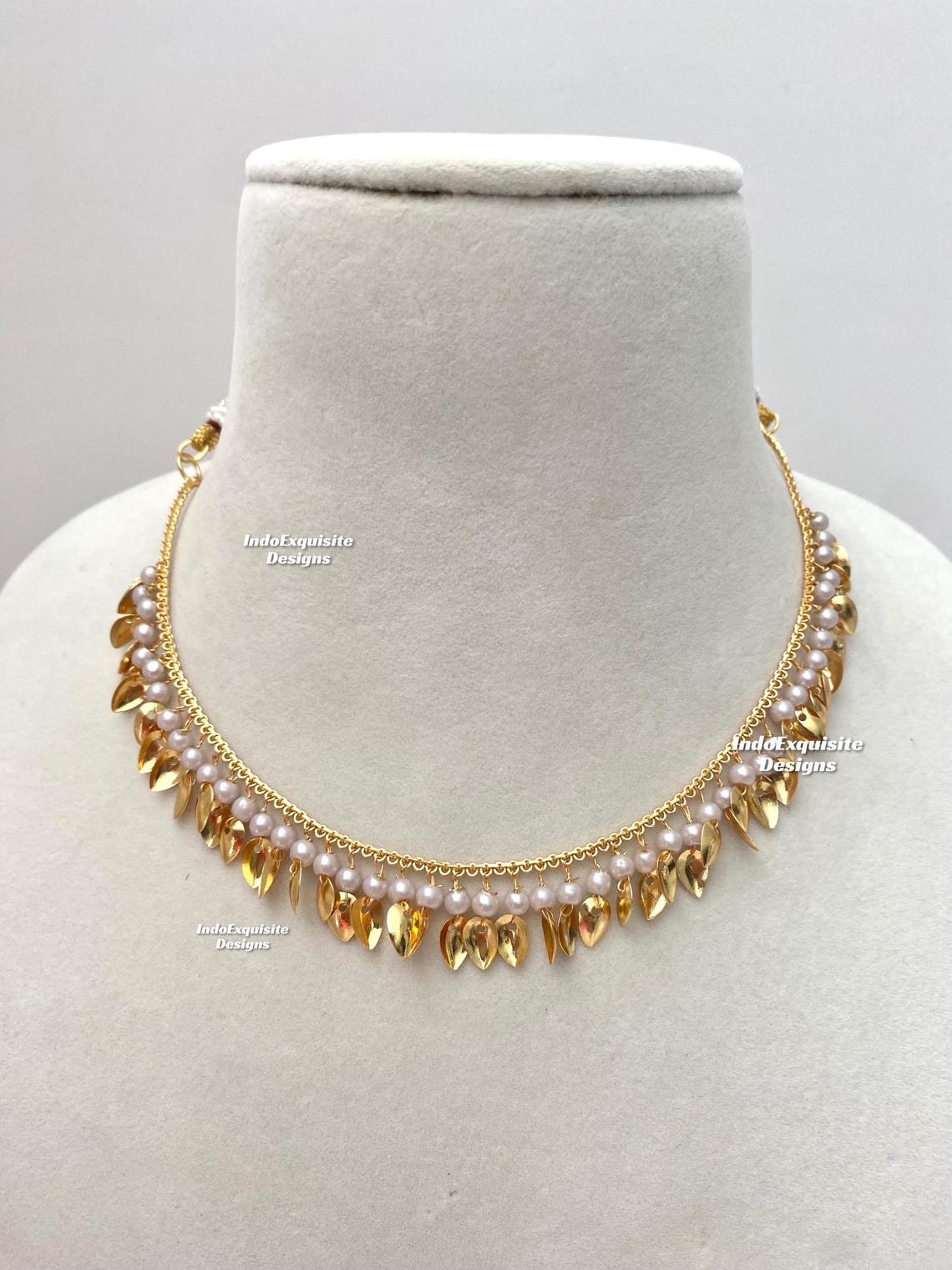 Gold Plated Traditional Single Line Peepal Patti Necklace (only ...