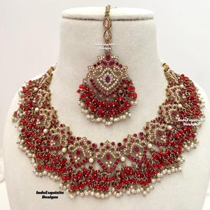 Elegant Antique Gold Pakistani Necklace Set/pakistani Bridal Set With ...