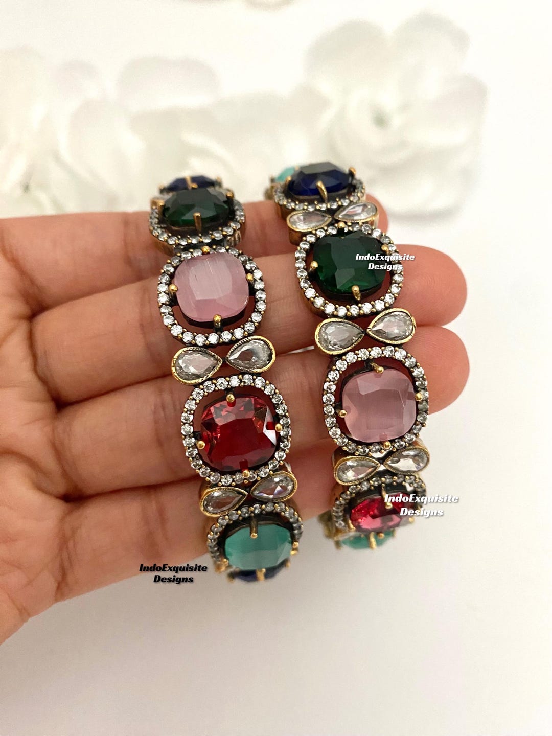Tyani Kundan Inspired Premium Quality Victorian and American Diamond ...