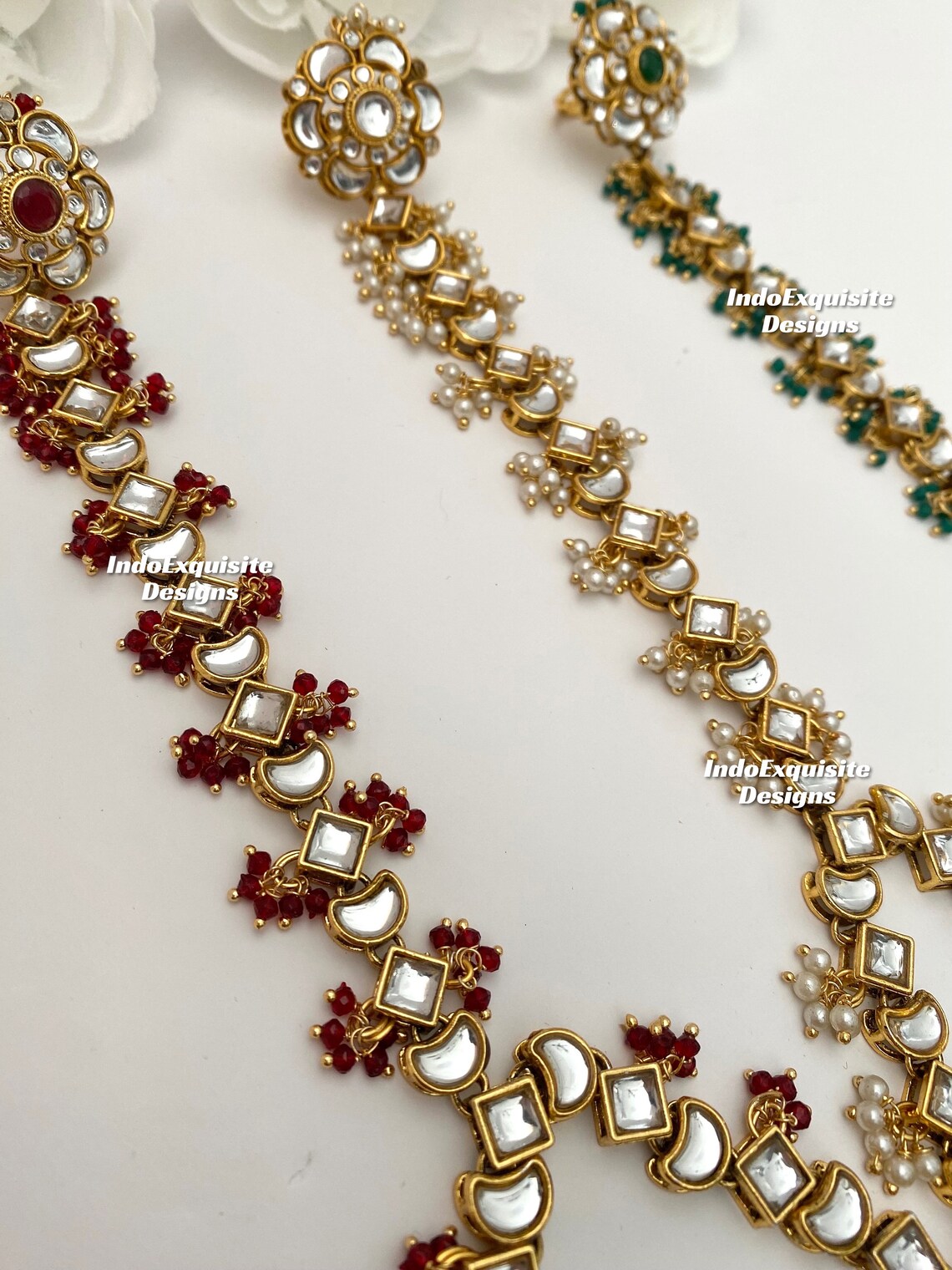 Elegant Kundan Hand Piece/hath Panja/ring Attached With Bracelet ...