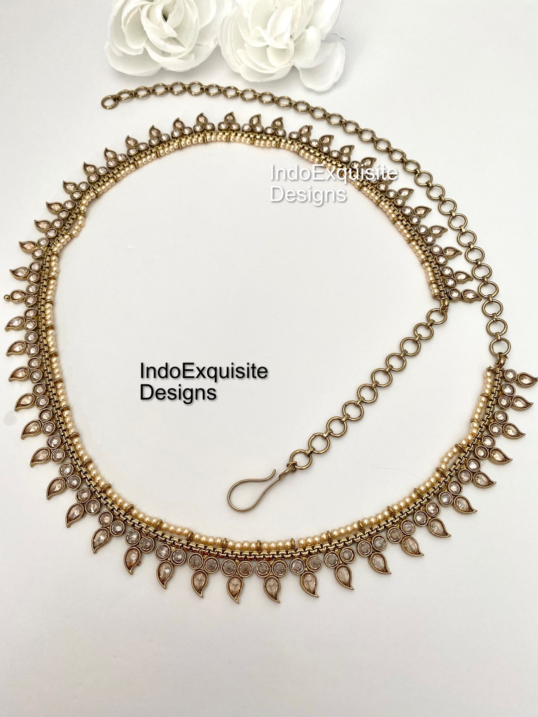 Antique Gold Polki Waist Belt/belly Chain/ Kamarpatta/kamarbandh/indian ...