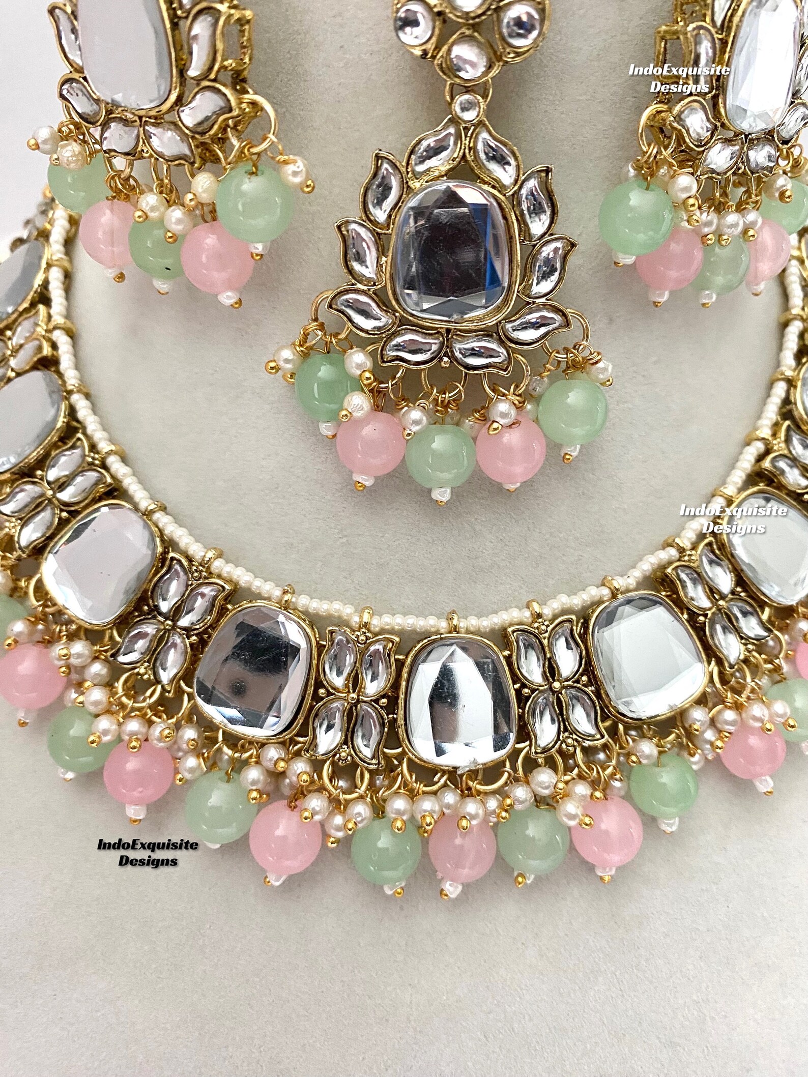 Gorgeous Kundan Necklace Set/ Indian Jewelry/unique Kundan Necklace Set ...