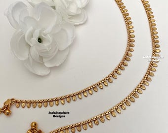 Gold Plated Anklets/payal/ Punjabi Jhanjra With Ghungroo/indian Bridal ...