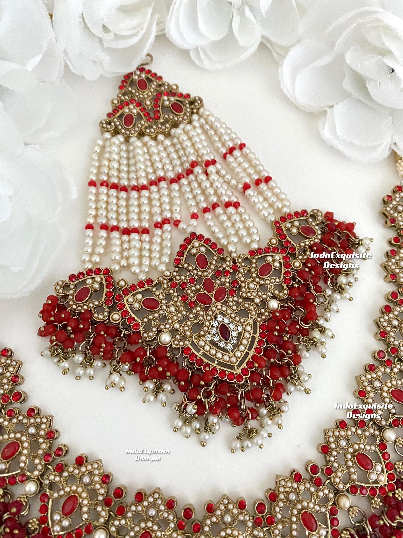 Elegant Antique Gold Pakistani Necklace Set/pakistani Bridal Set With ...