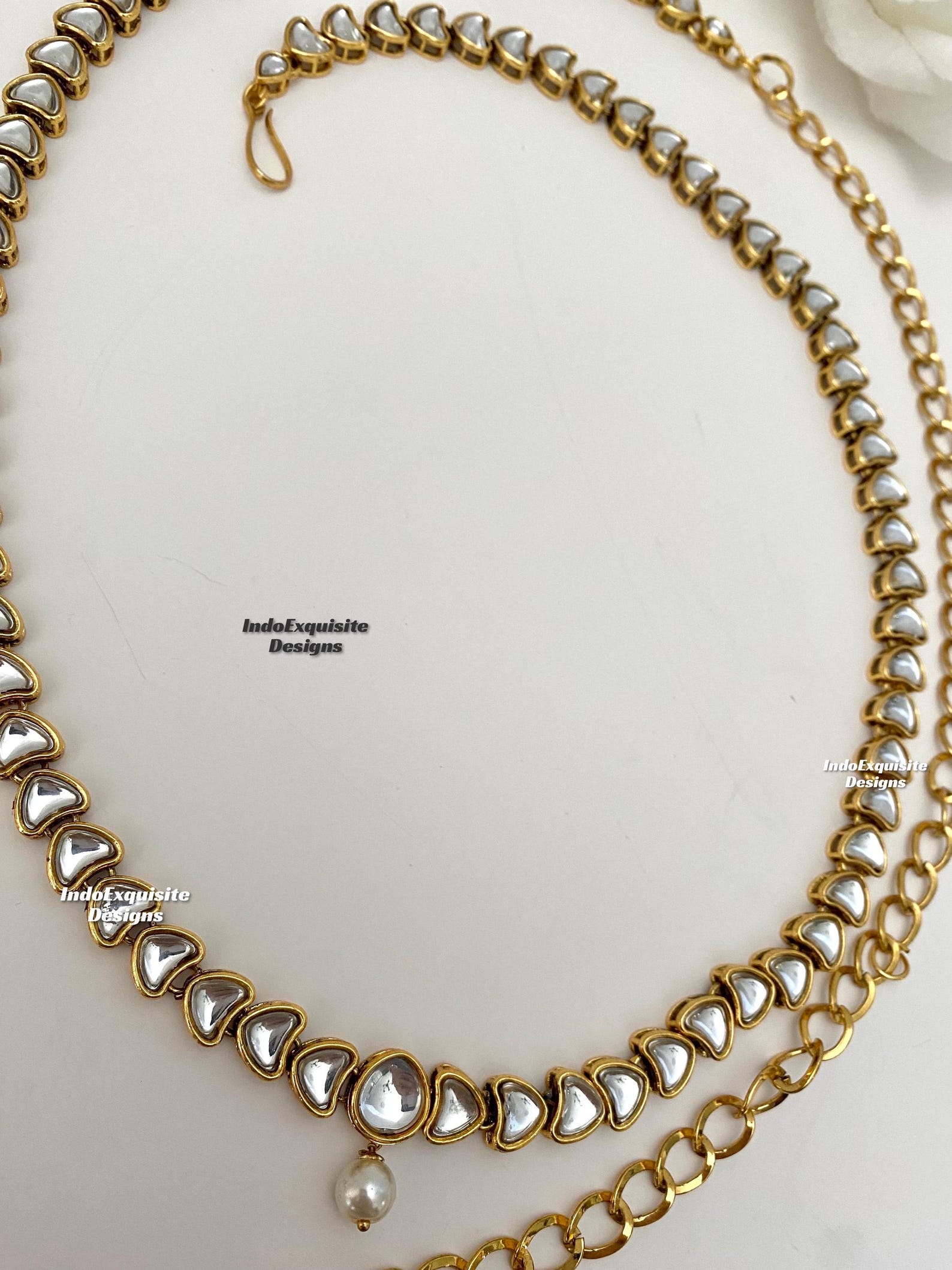 Elegant Kundan Waist Belt/belly Chain/ Kamarpatta/kamarbandh/indian ...