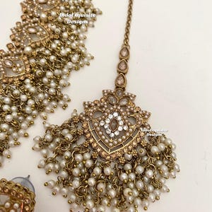 Elegant Antique Gold Pakistani Necklace Set/pakistani Bridal Set With ...