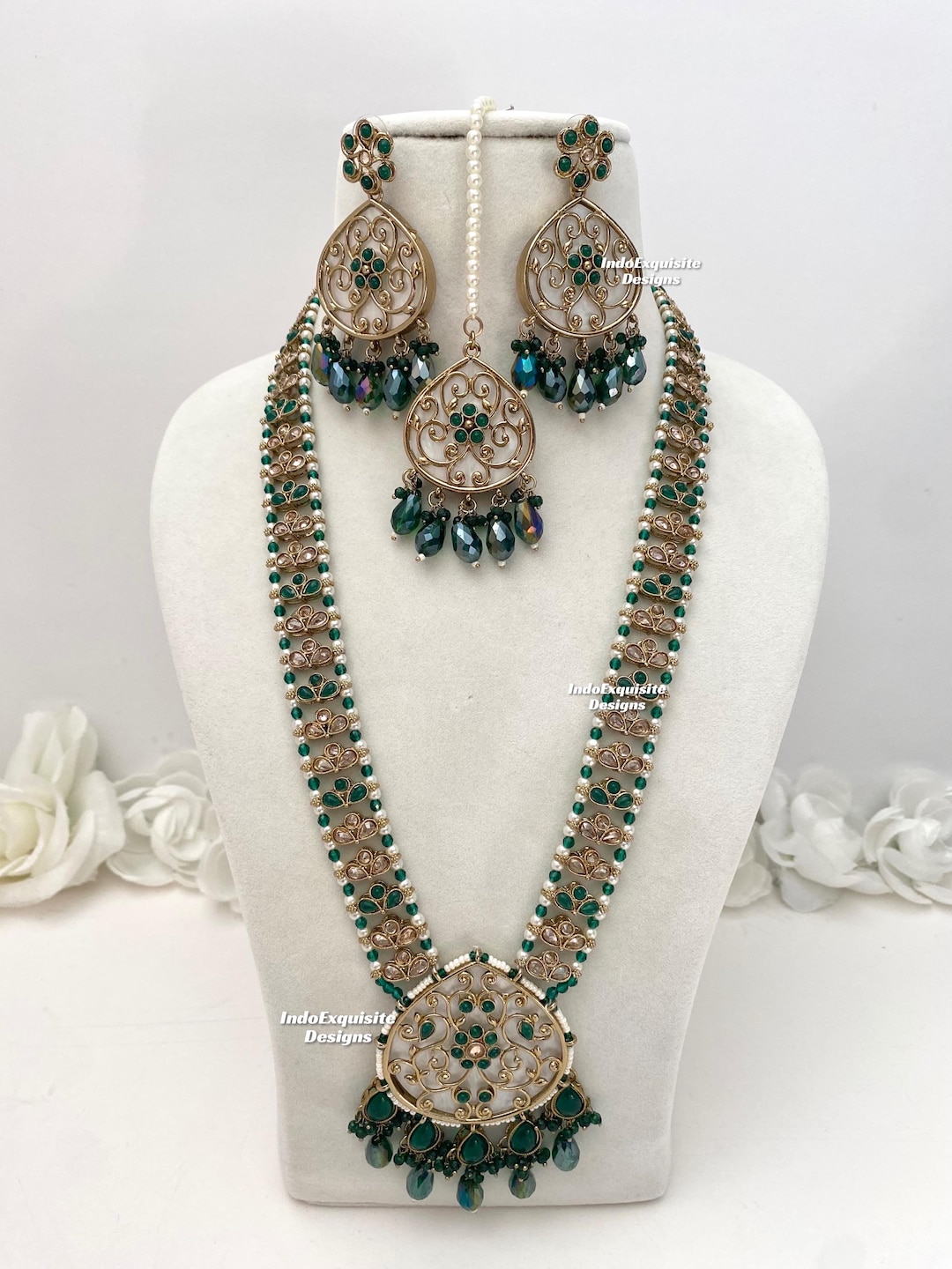 Designer MOP Polki Raani Haar/pink Long Necklace/indian Jewelry/ High ...