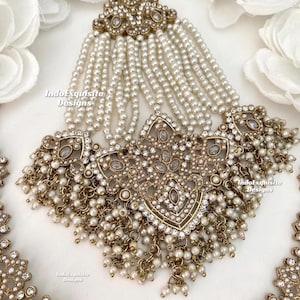 Elegant Antique Gold Pakistani Necklace Set/pakistani Bridal Set With ...