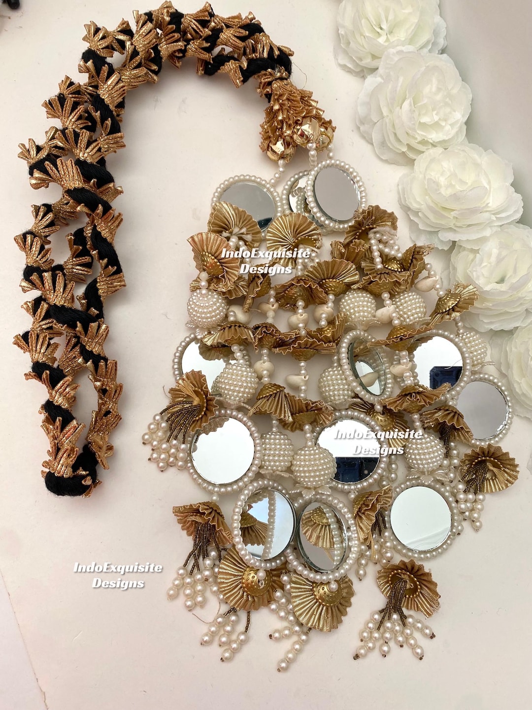 Indian/punjabi Viral Gotta Patti Mirror and Pearls Heavy Look Paranda ...
