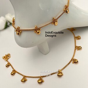 Gold Plated Anklets/payal/ Punjabi Jhanjra With Ghungroo/indian Bridal ...