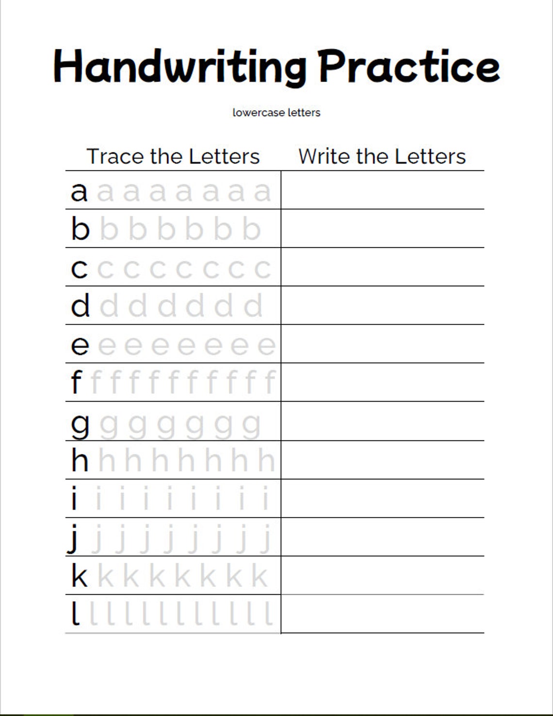 Printable Handwriting Practice Worksheets. Capital Uppercase and ...