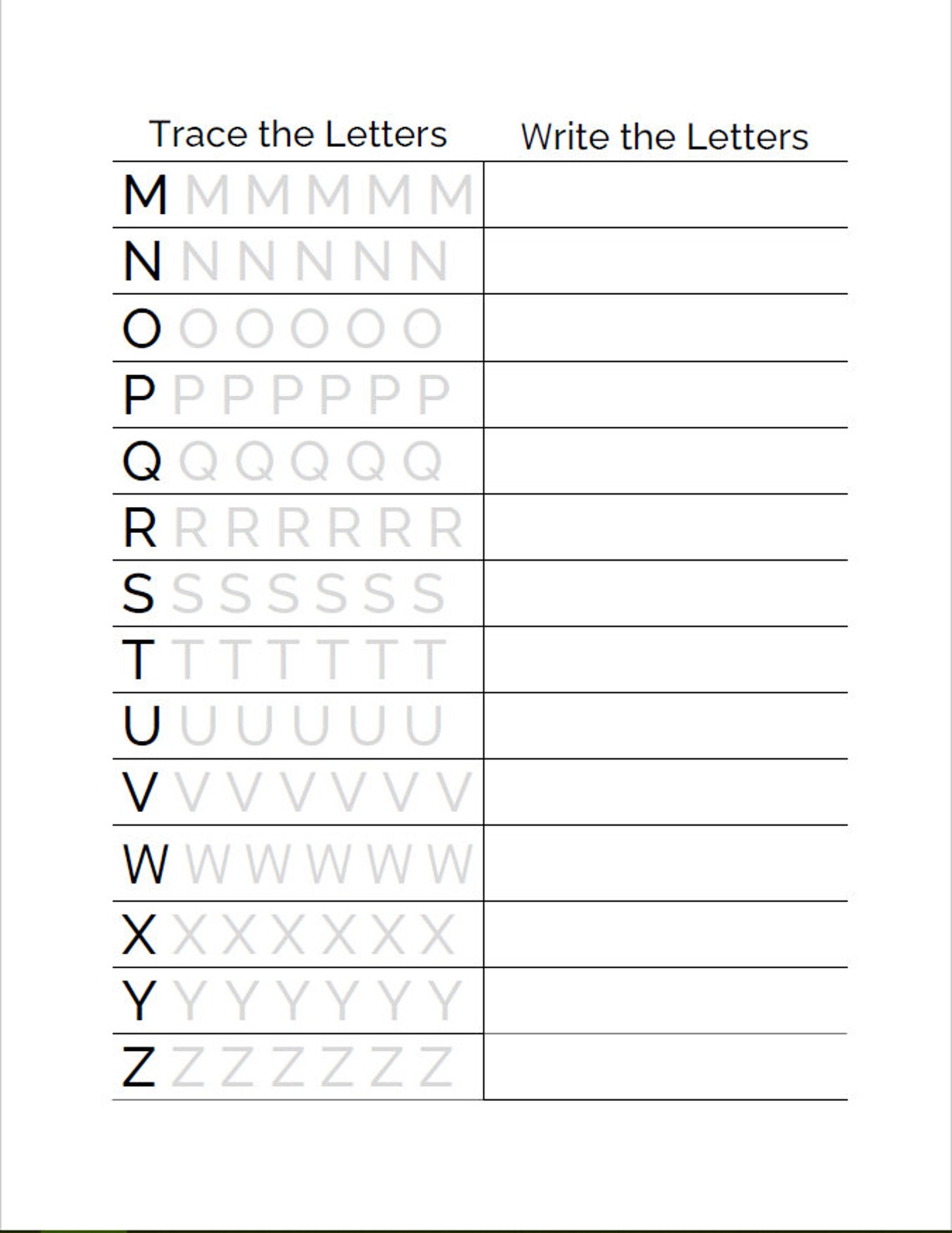 Printable Handwriting Practice Worksheets. Capital Uppercase and ...