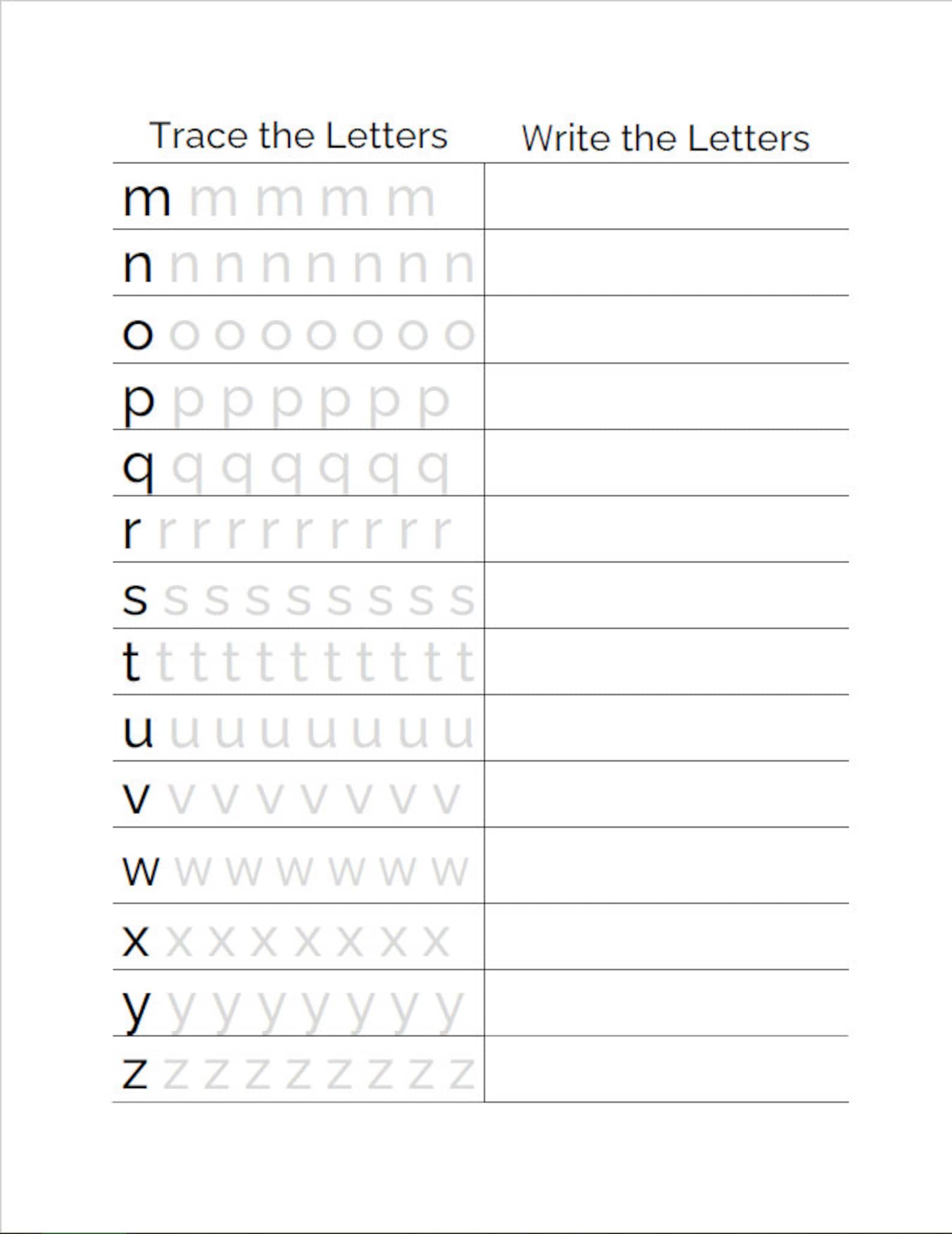 Printable Handwriting Practice Worksheets. Capital Uppercase and ...