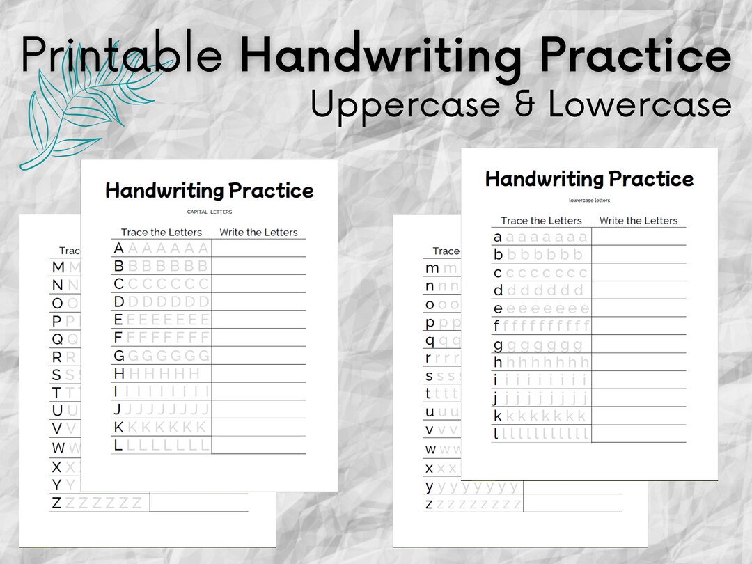 Printable Handwriting Practice Worksheets. Capital Uppercase and ...