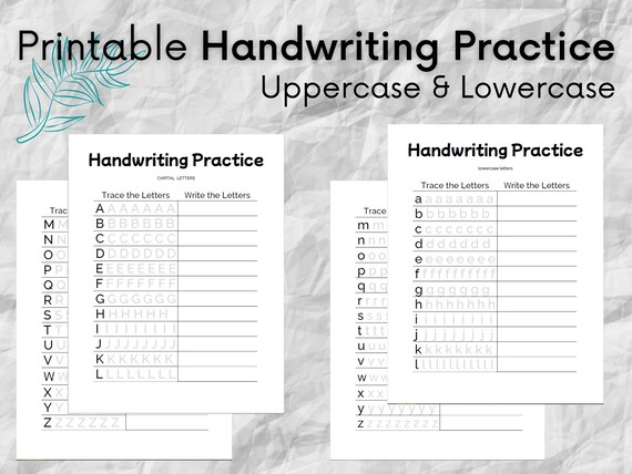 Printable Handwriting Practice Worksheets. Capital Uppercase | Etsy