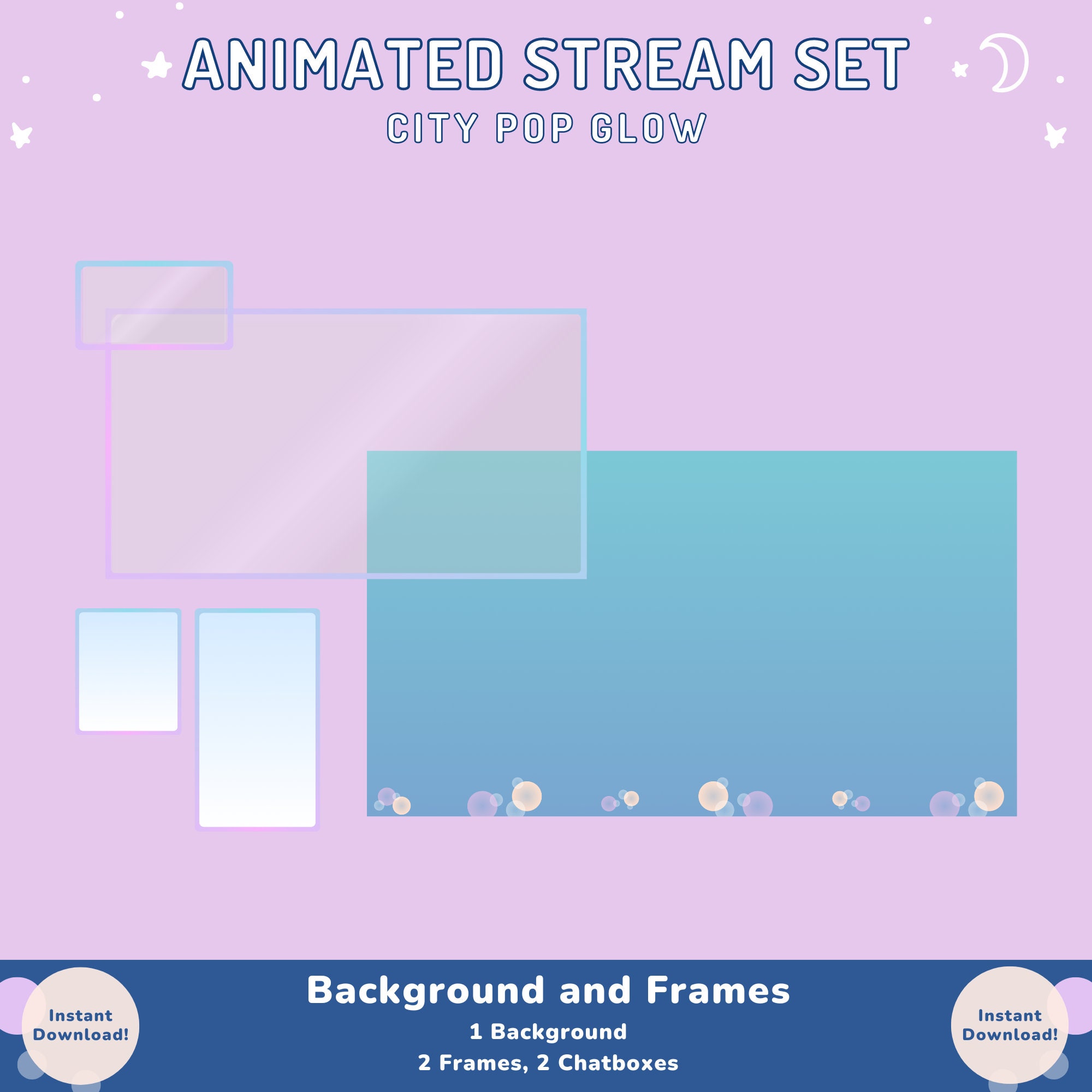 Animated Twitch / Youtube Stream Overlay Package (city Pop Glow) - Etsy