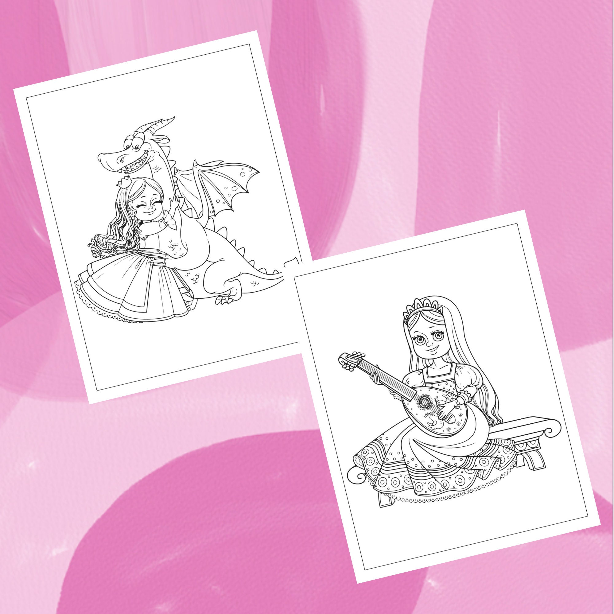 Princess Coloring 20 Pages, Preschool Kindergarten Activity, Homeschool ...