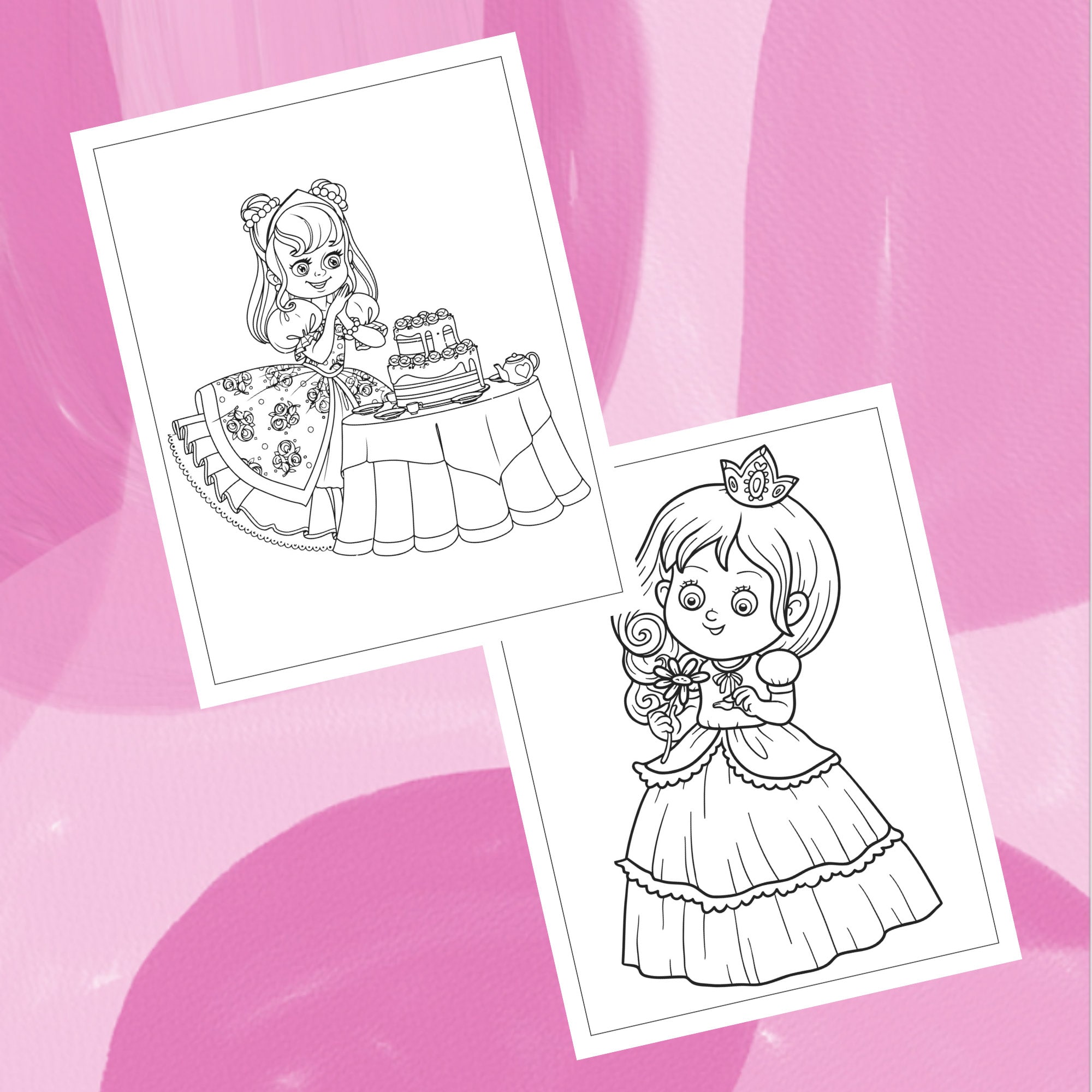 Princess Coloring 20 Pages, Preschool Kindergarten Activity, Homeschool ...