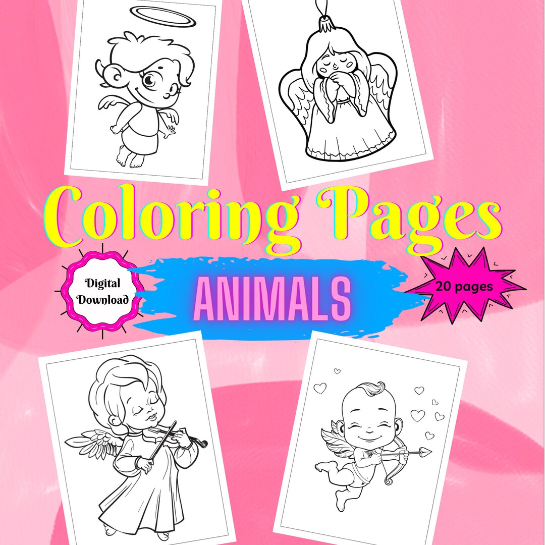 Angels Coloring 20 Pages, Preschool Kindergarten Activity, Homeschool ...