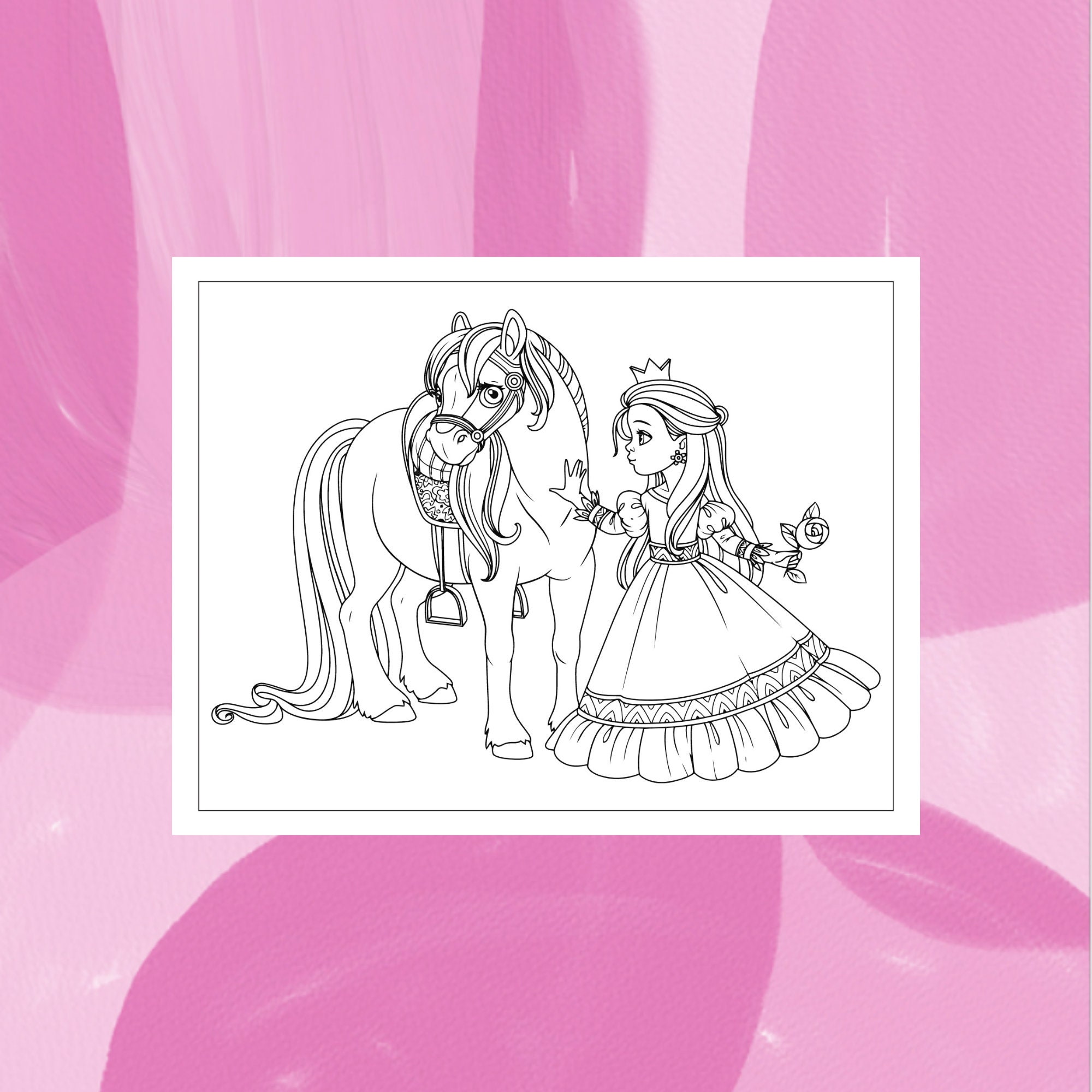 Princess Coloring 20 Pages, Preschool Kindergarten Activity, Homeschool ...