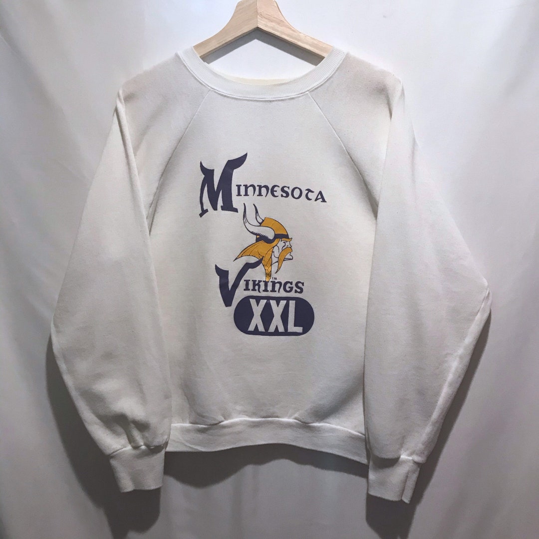 Vintage 80s Champion Minnesota Vikings Sweatshirt Crewneck Sweater Size ...
