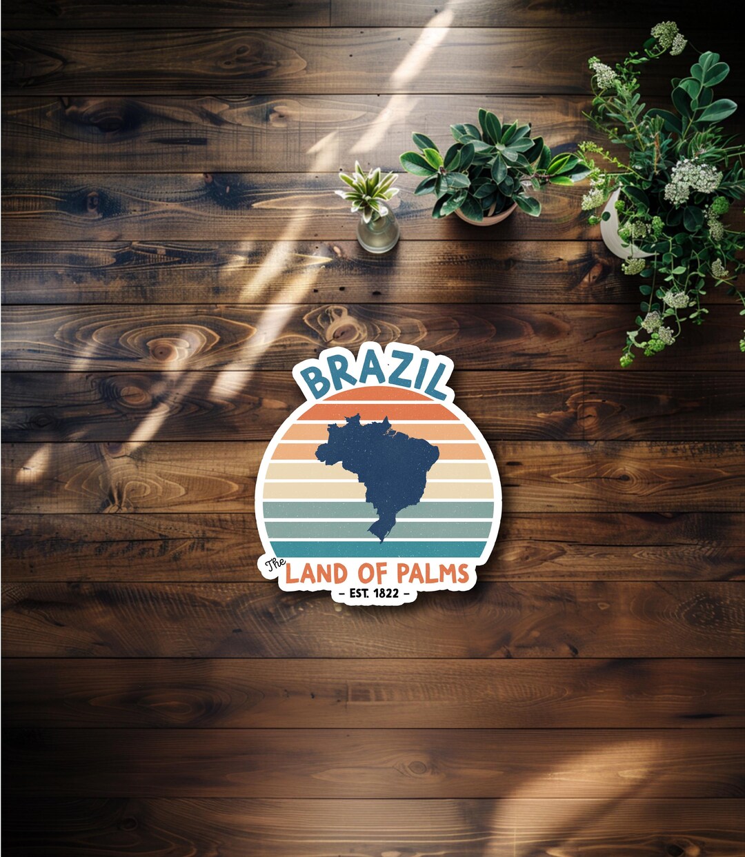Retro Brazil Waterproof Sticker or Magnet - Etsy
