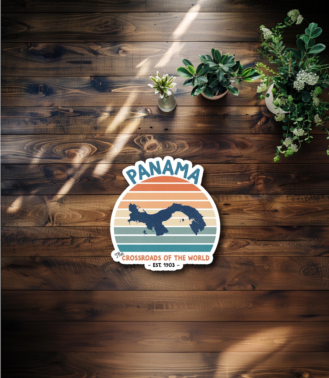 Retro Panama Waterproof Sticker or Magnet - Etsy